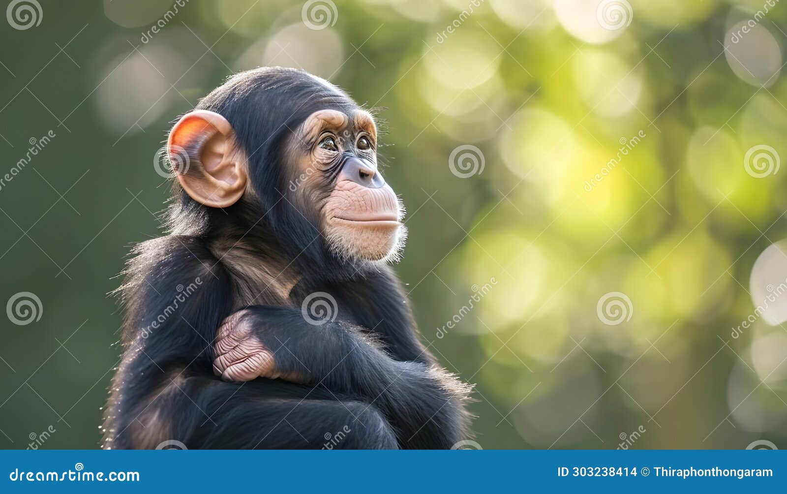 Chimpanzee Standing Up Like a Human Stock Illustration - Illustration ...