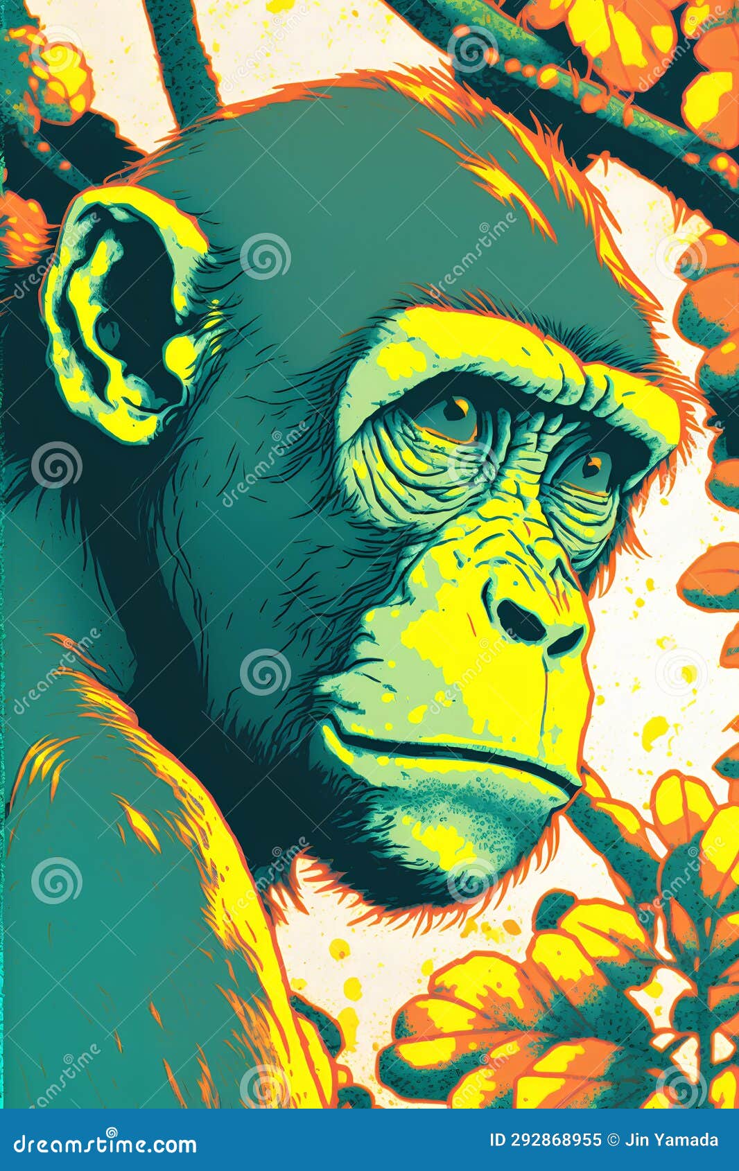 Chimpanzee. Vector Illustration of a Chimpanzee Monkey Stock ...