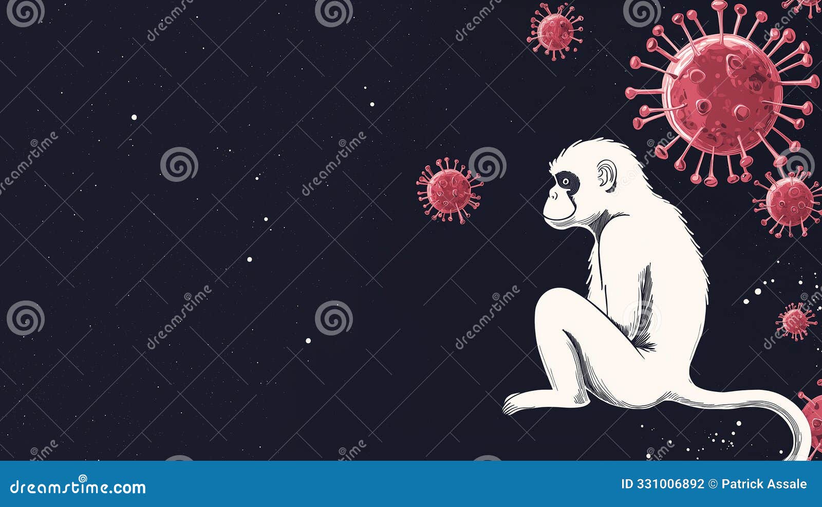Chimpanzee and Virus Particles Representing Monkeypox. Generative Ai ...