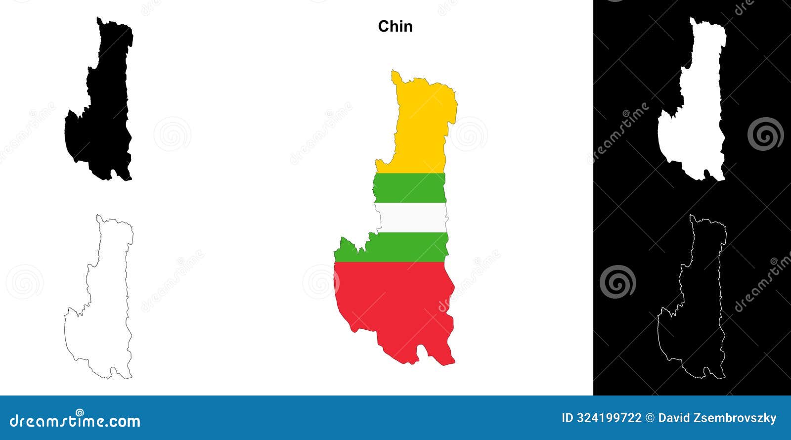 Chin Outline Map Vector Illustration | CartoonDealer.com #324199722
