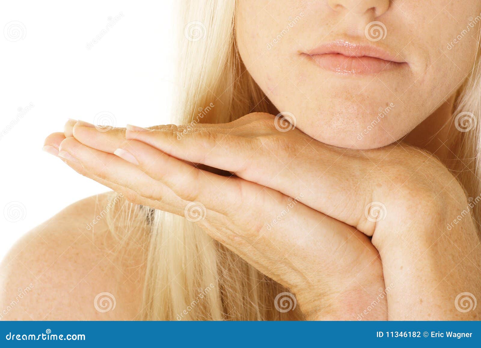 Chin on hands stock photo. Image of beauty, blonde, thoughtful - 11346182