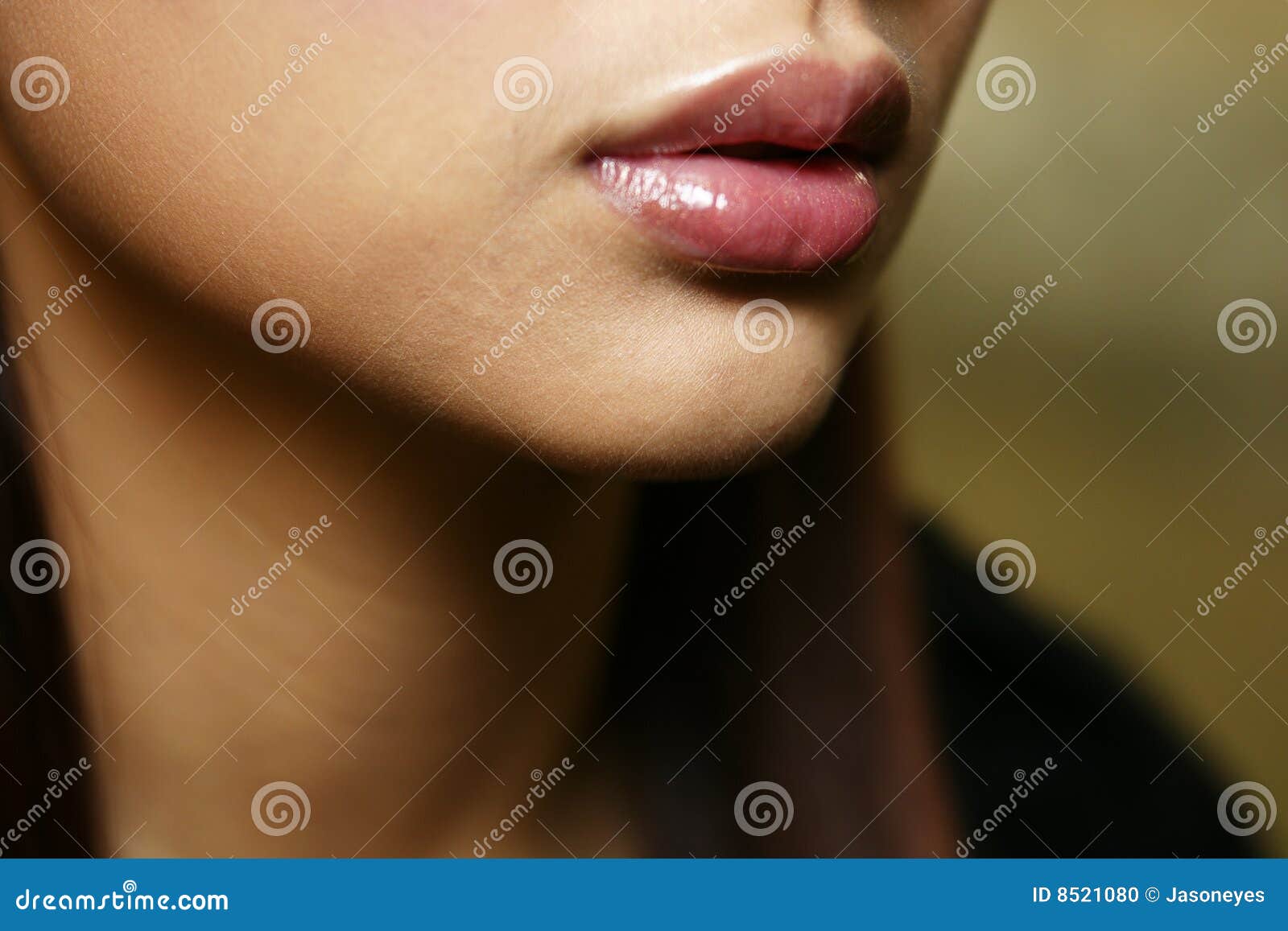 Chin and Lips of a Pretty Lady Stock Photo - Image of complexion, girl ...