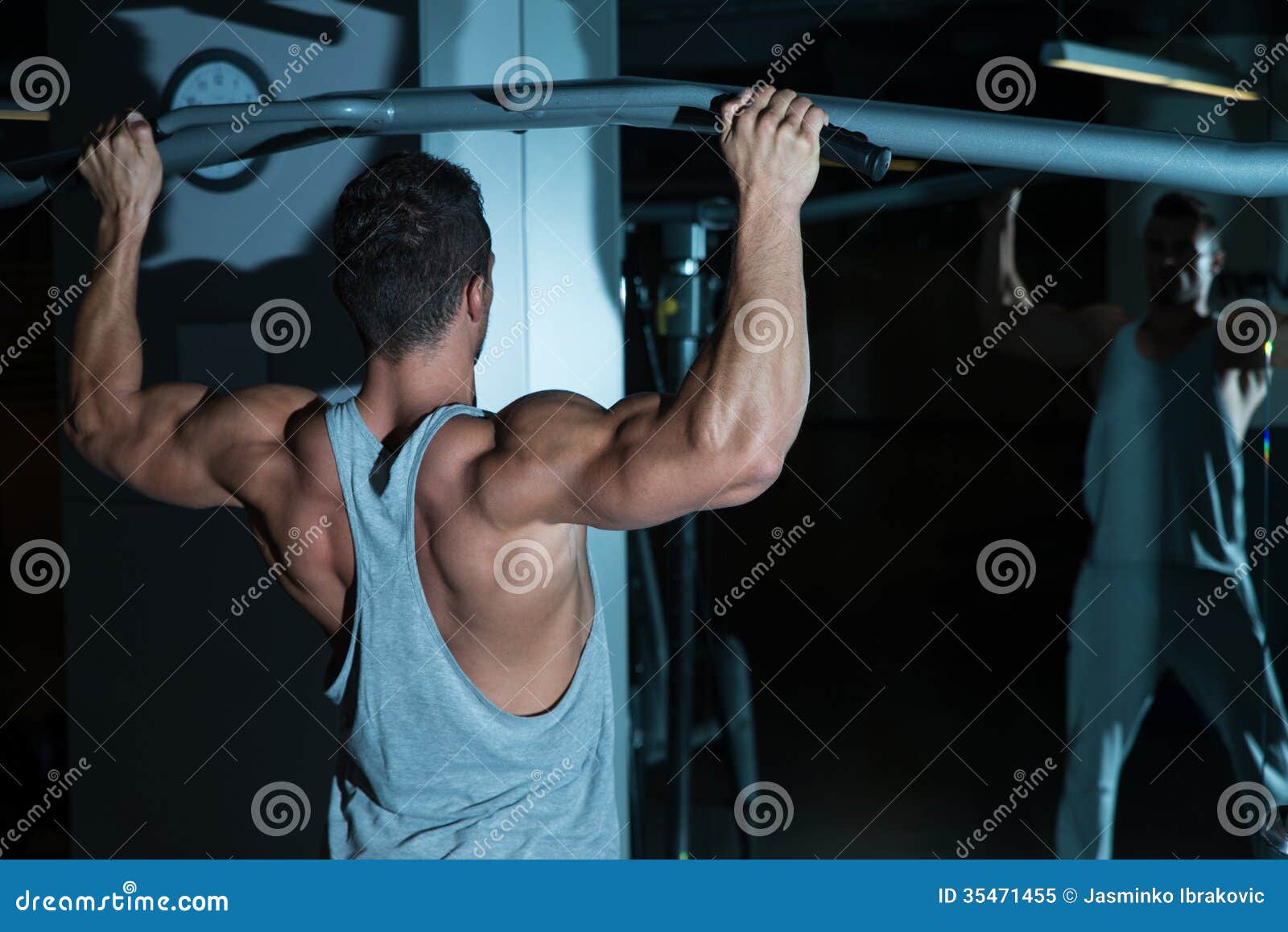 Chin Ups Exercise for Back stock image. Image of heavy - 35471455