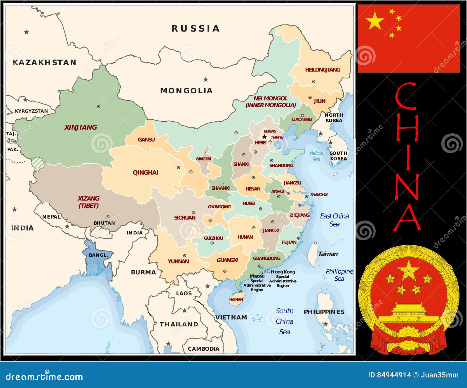 China Administrative Divisions Stock Illustration - Illustration of ...
