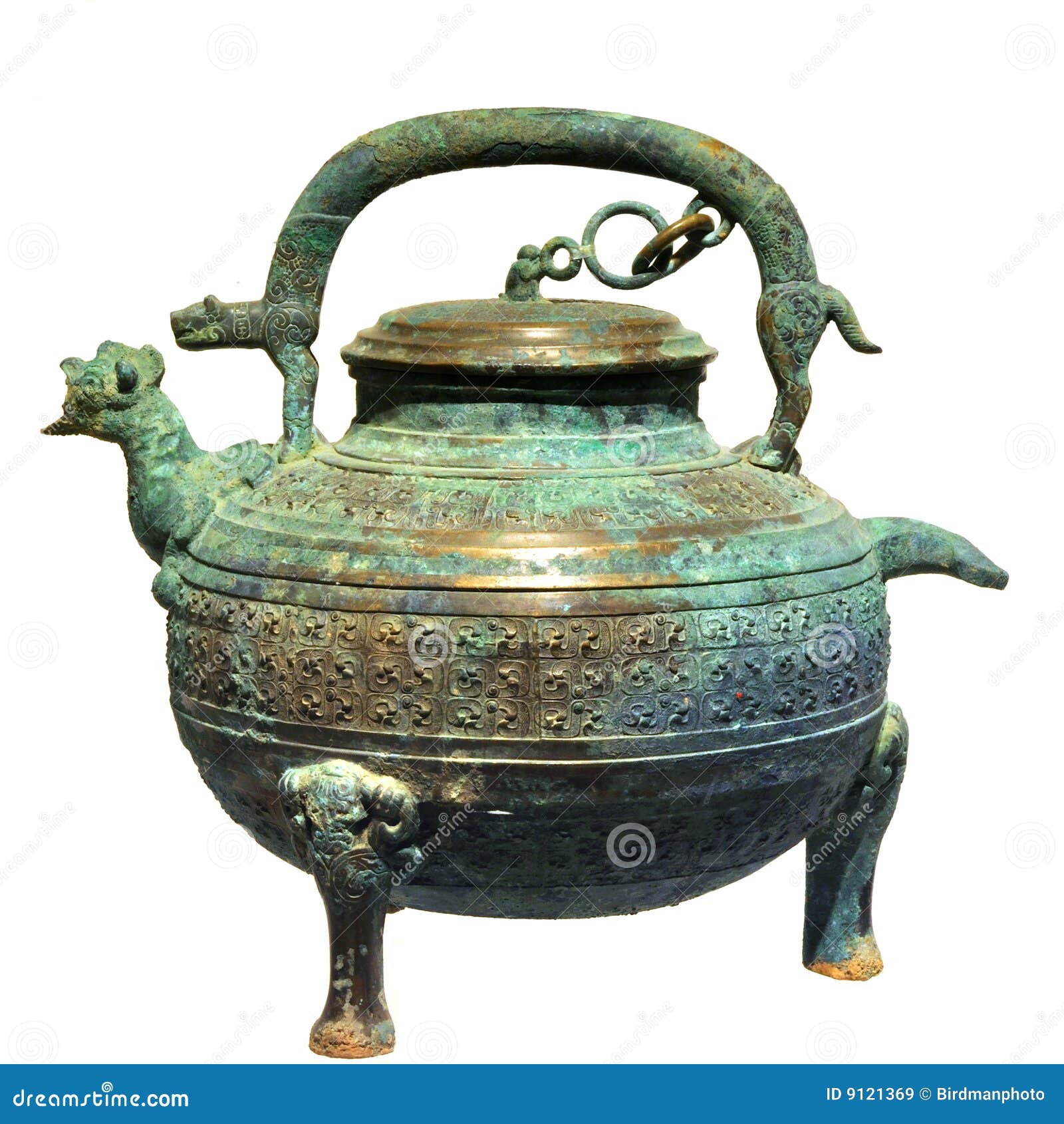 China Ancient Bronze Container Stock Image - Image of original, cast ...