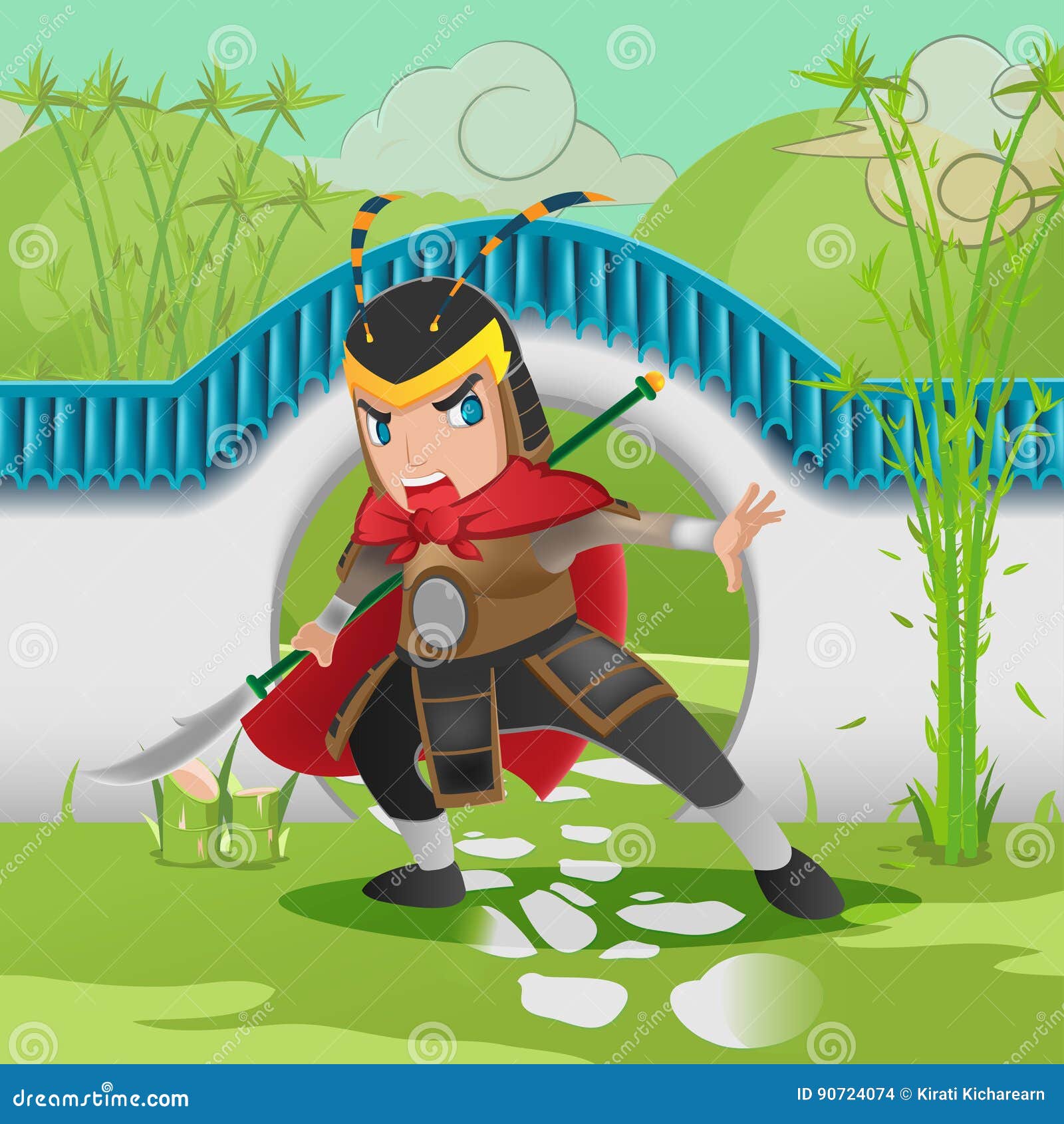 China Warriors Martial Arts Cartoon Vector | CartoonDealer.com #143444259