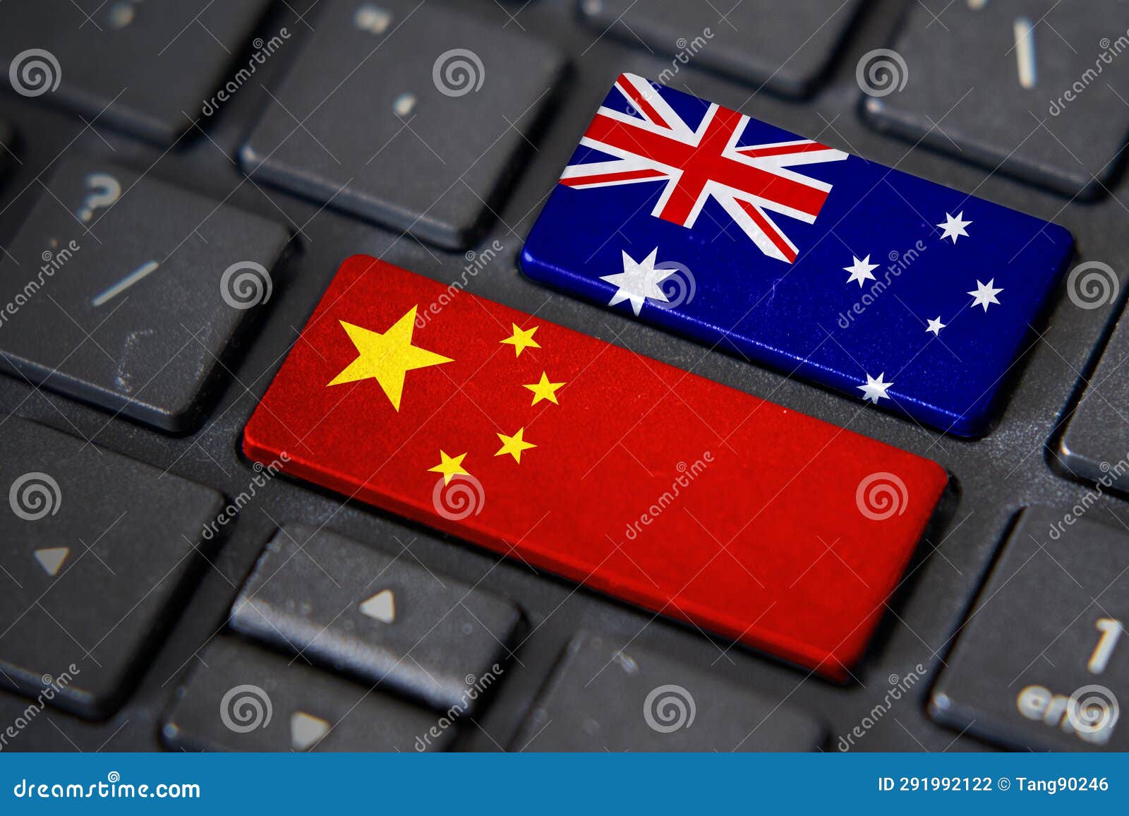 China and Australia Flags on Computer Keyboard Stock Photo - Image of ...