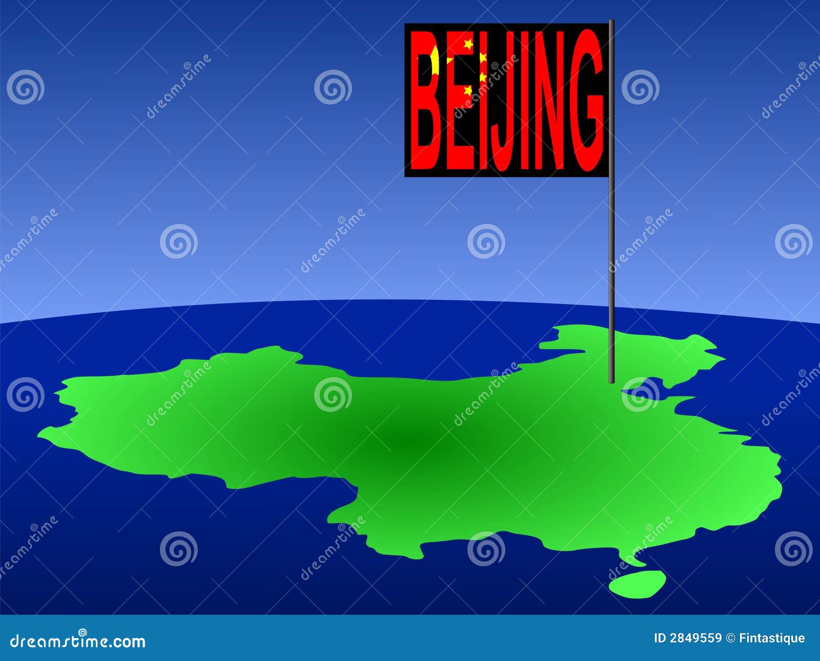China with Beijing flag stock vector. Illustration of world - 2849559