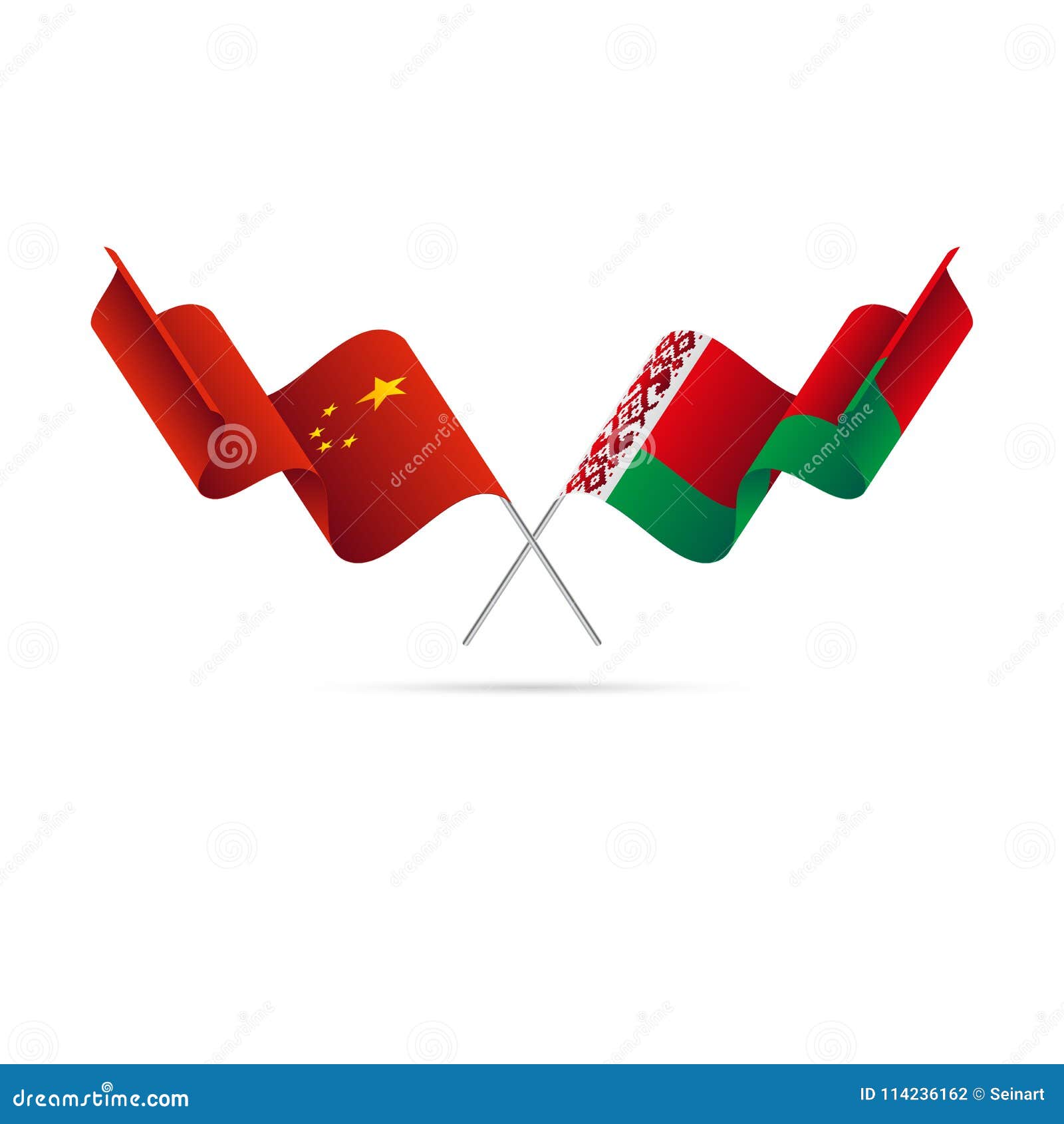 China and Belarus Flags. Vector Illustration. Stock Illustration ...