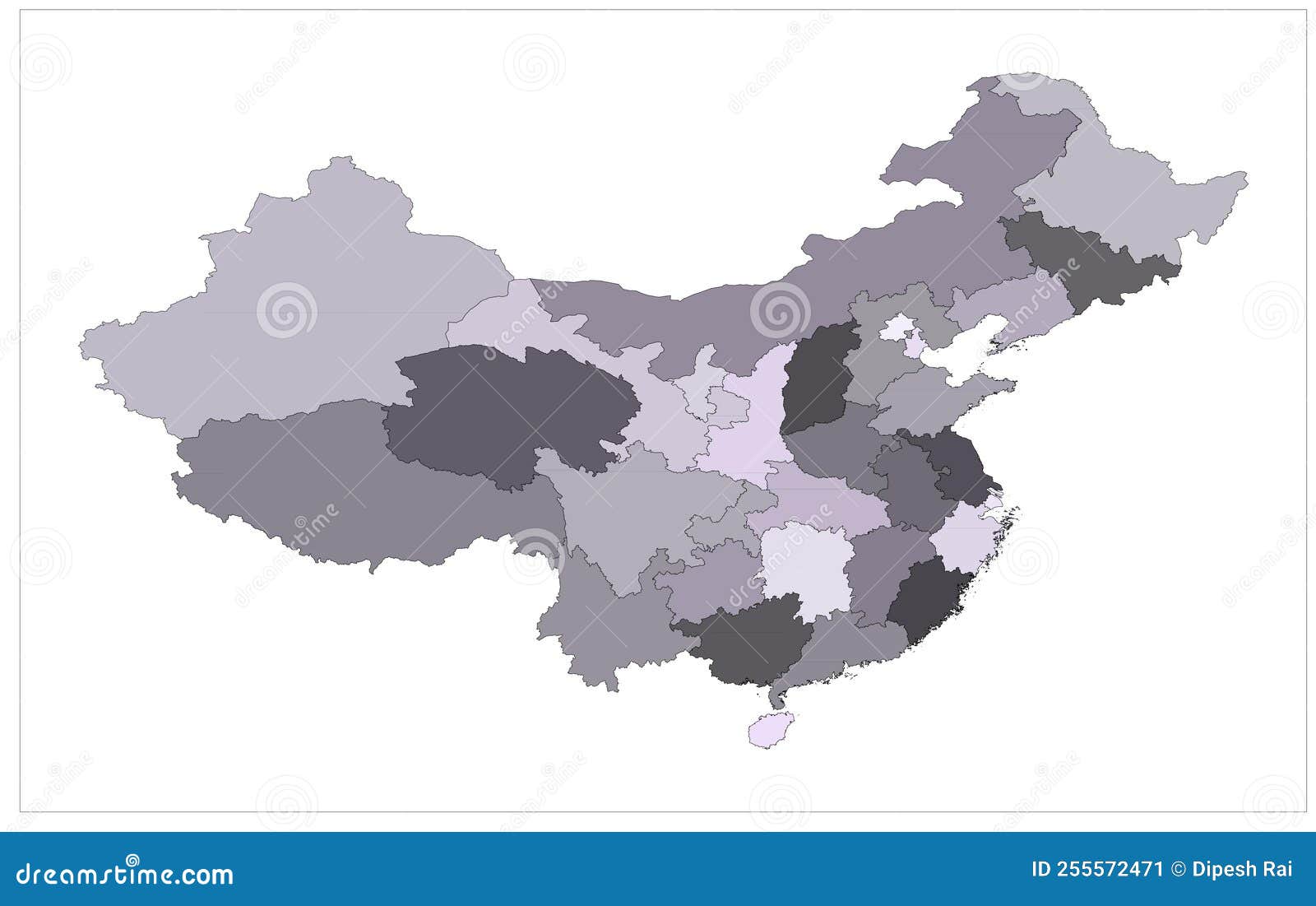 China Map From Black Isolines Or Level Line Geographic Topographic Map ...