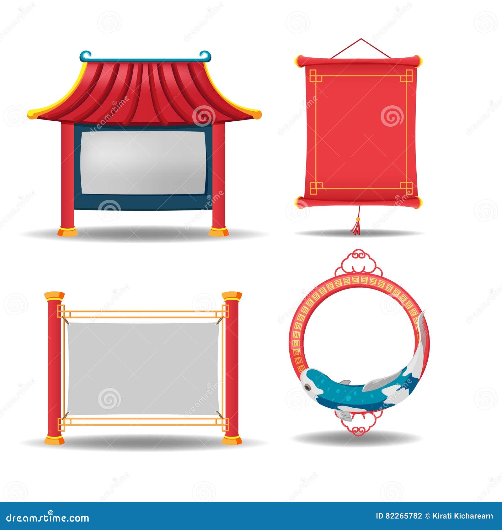 China Border Frame Collection Set Vector Stock Vector - Illustration of ...