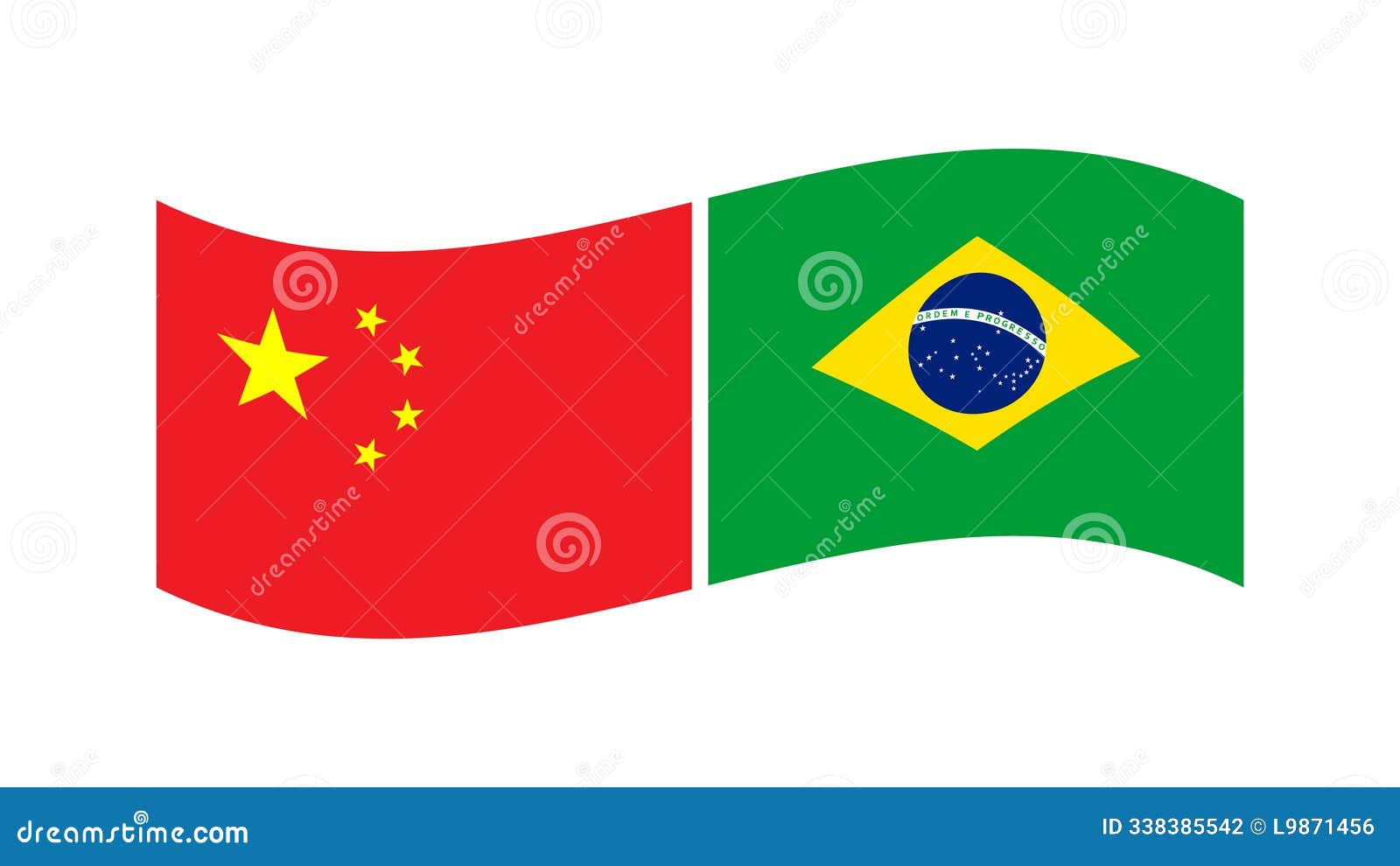 China Flag and Brazil Flag Isolated on White Background Editorial ...