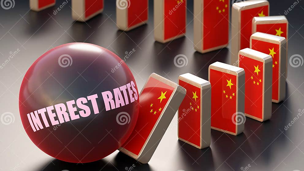 China Causing Decline of Interest Rates Stock Illustration ...