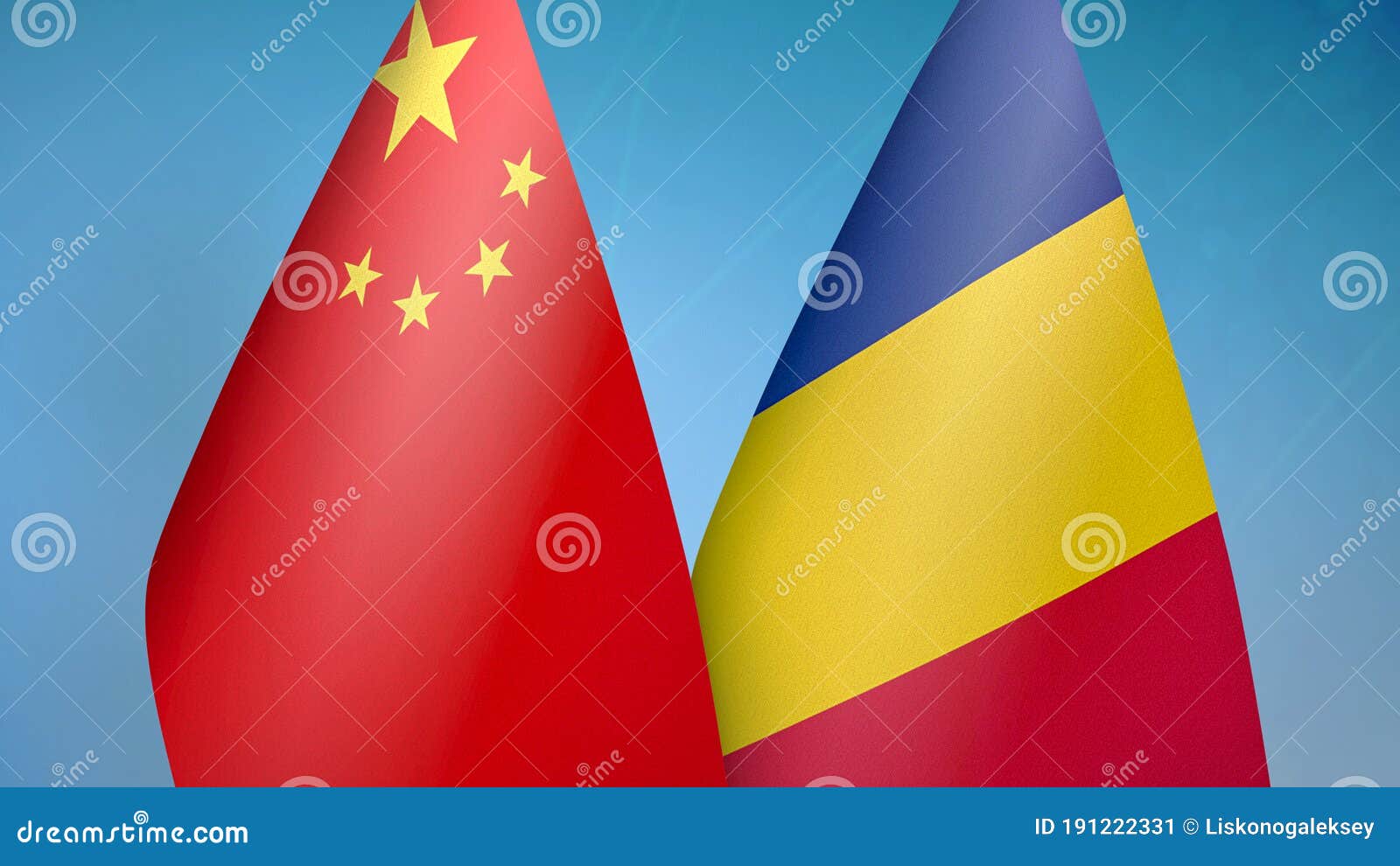 China and Chad two flags stock illustration. Illustration of government ...