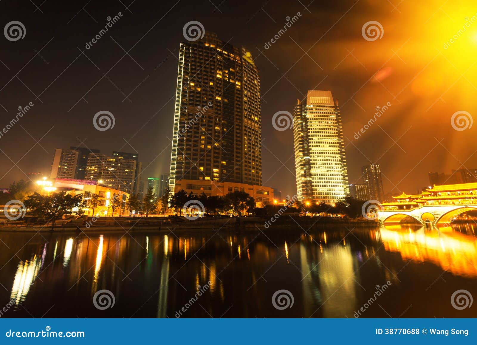 China Chengdu City Night stock photo. Image of asia, colorful - 38770688