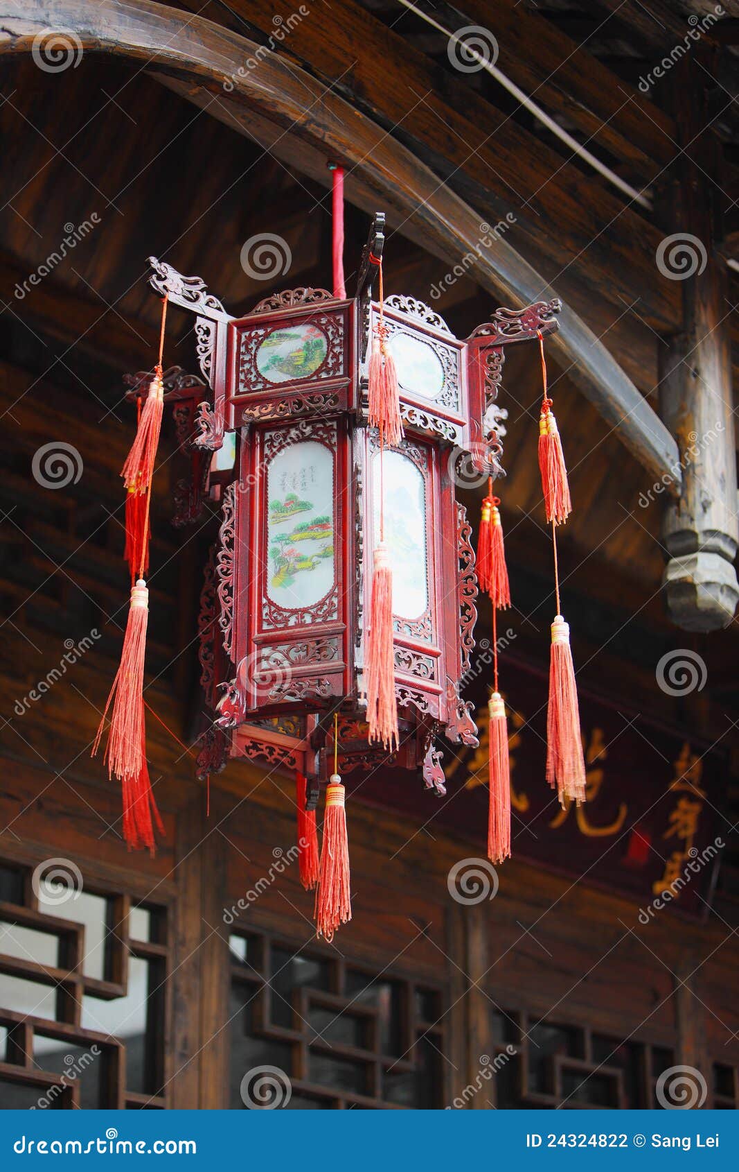 China classic lamp stock photo. Image of pattern, wooden - 24324822