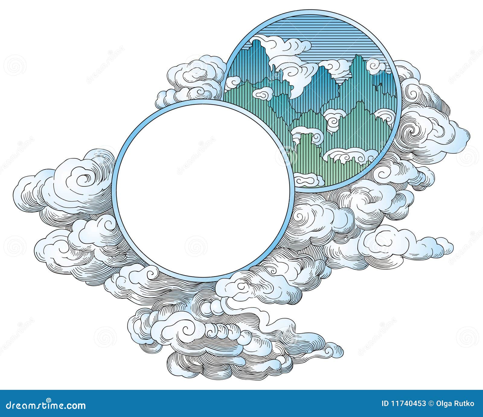 China clouds ornament stock vector. Illustration of blue - 11740453