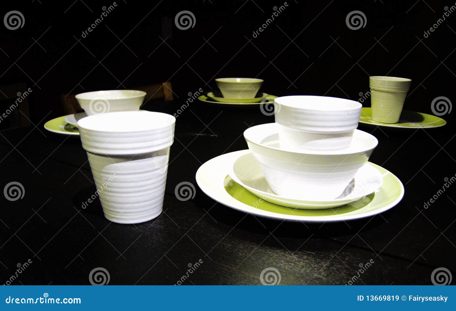 China cups on the table stock image. Image of plate, table - 13669819