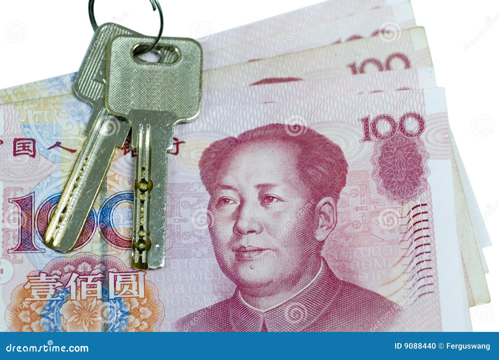 The China Currency with Two Key Stock Photo - Image of indoor, white ...