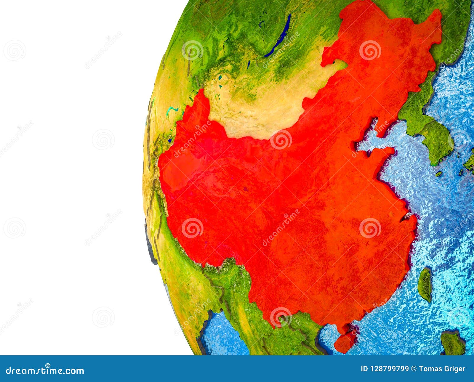 China on 3D Earth stock illustration. Illustration of symbol - 128799799
