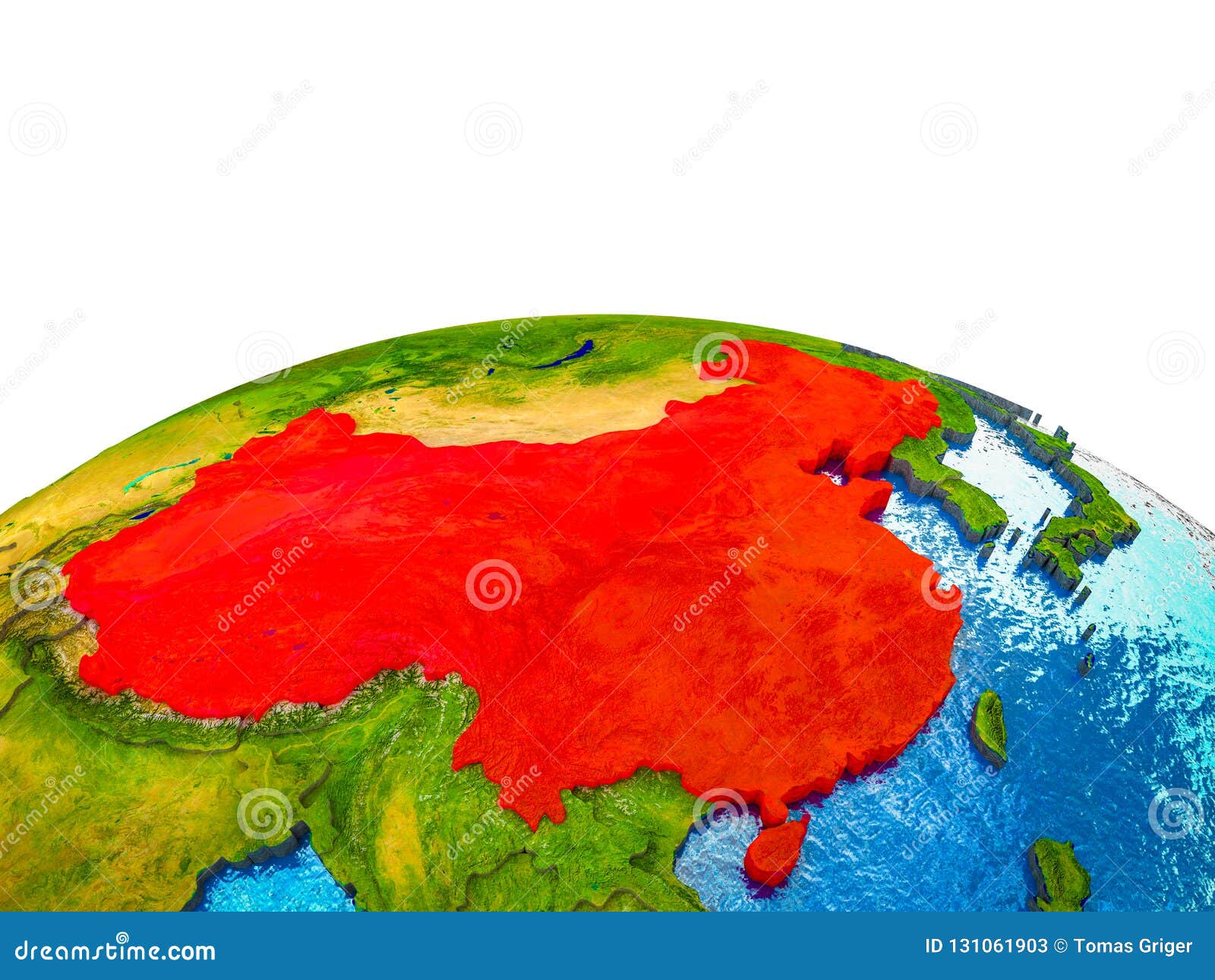 China on 3D Earth stock illustration. Illustration of country - 131061903