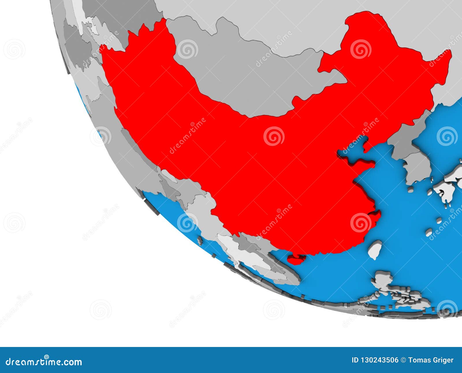 China on 3D globe stock illustration. Illustration of country - 130243506