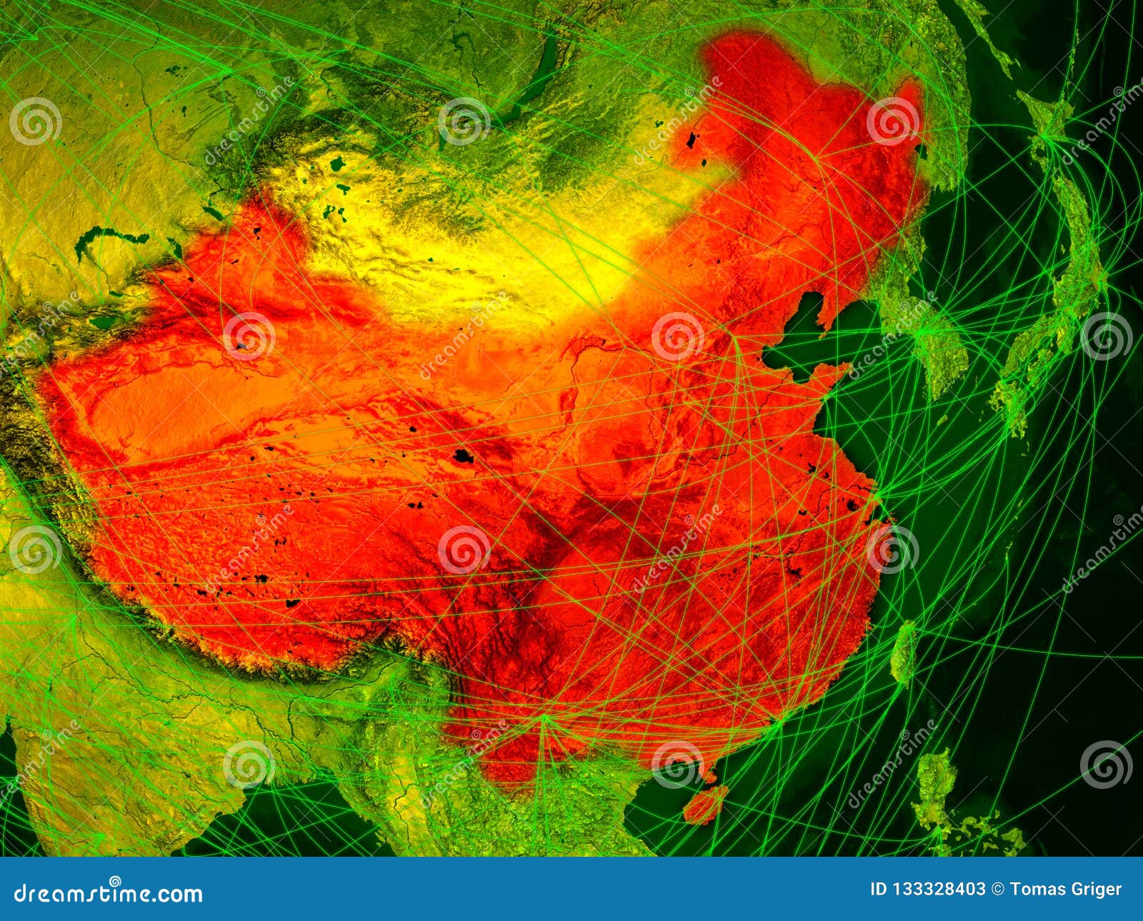 China on digital map stock illustration. Illustration of travel - 133328403