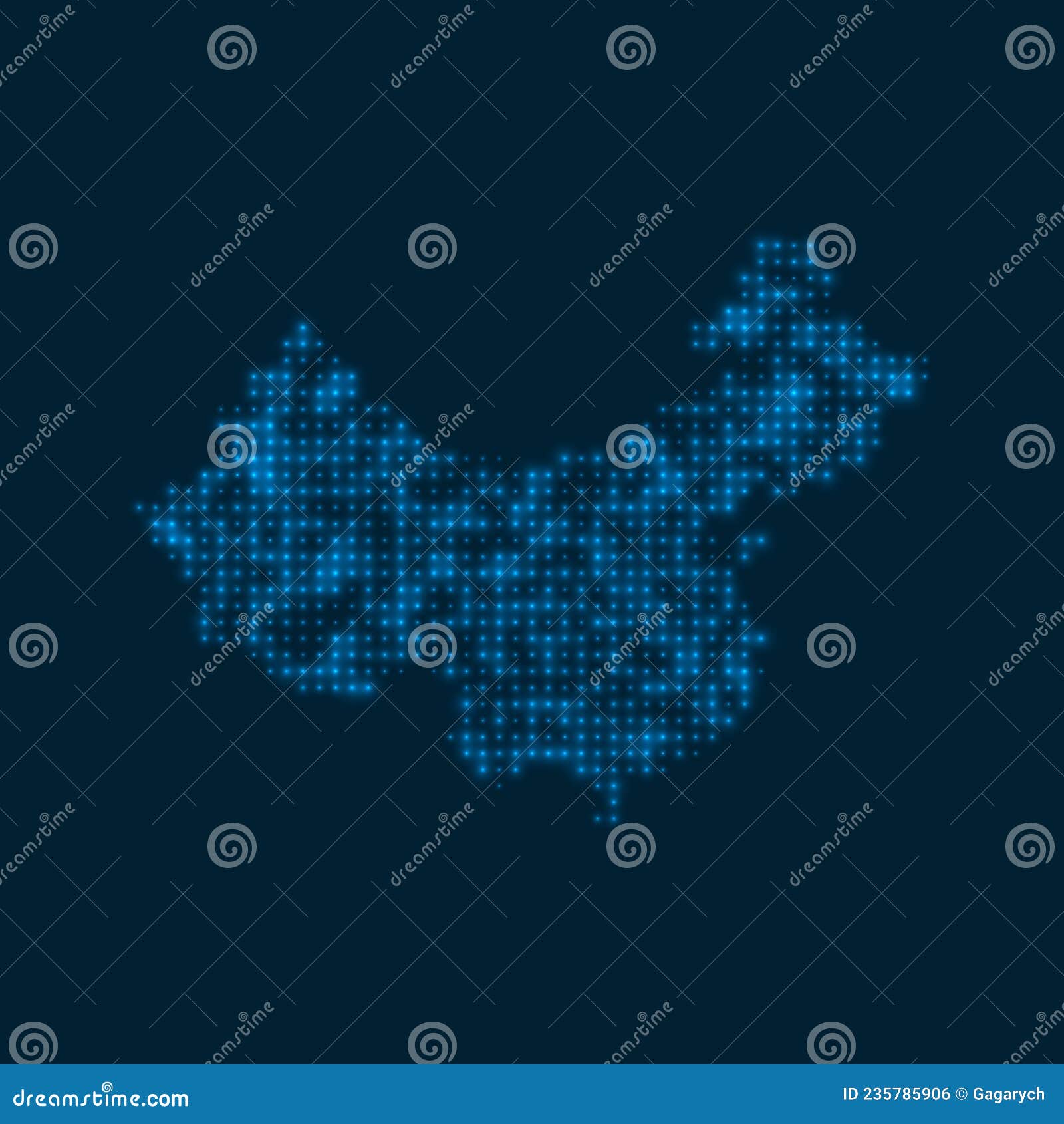 China dotted glowing map. stock vector. Illustration of business ...