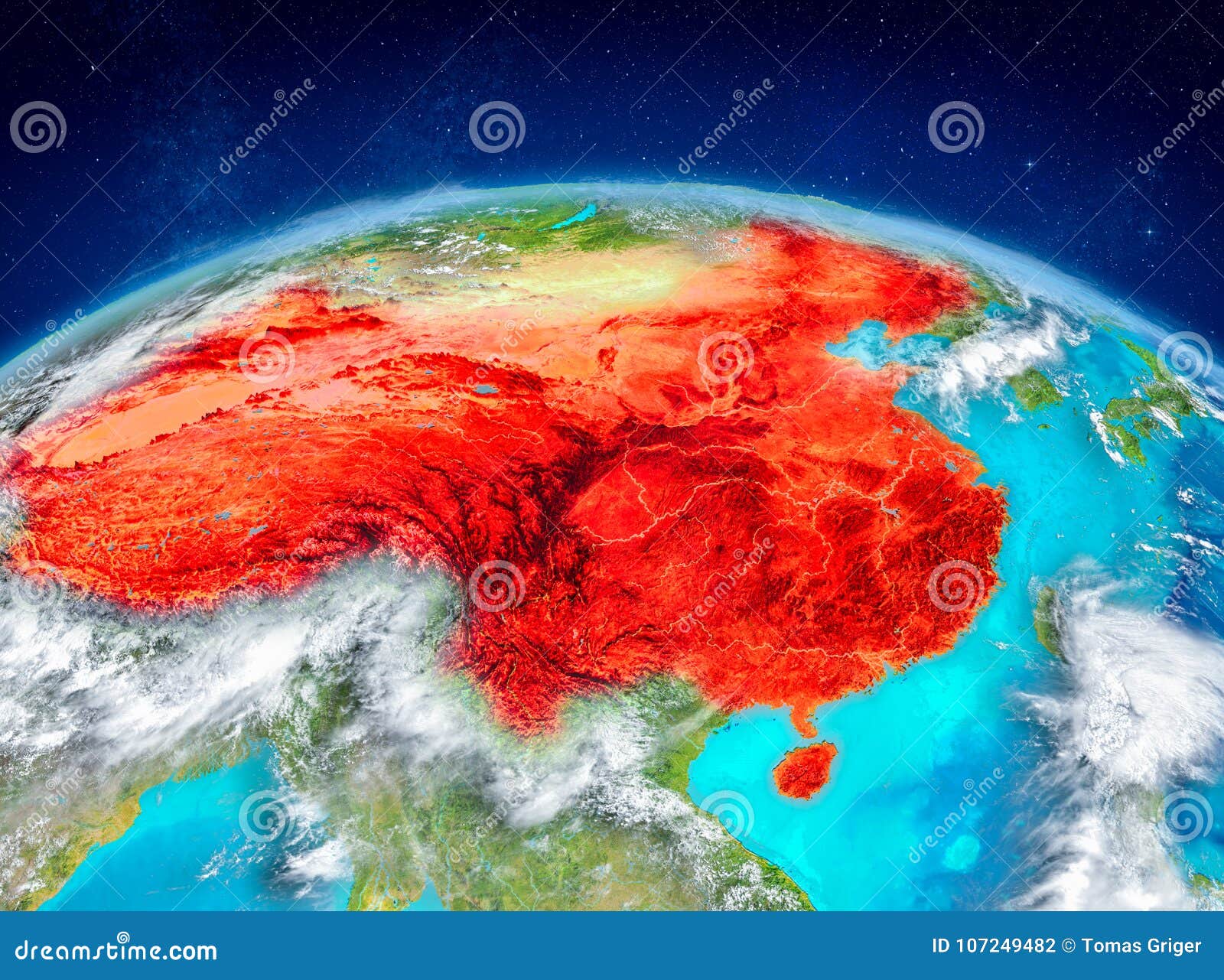 China on Earth stock illustration. Illustration of space - 107249482