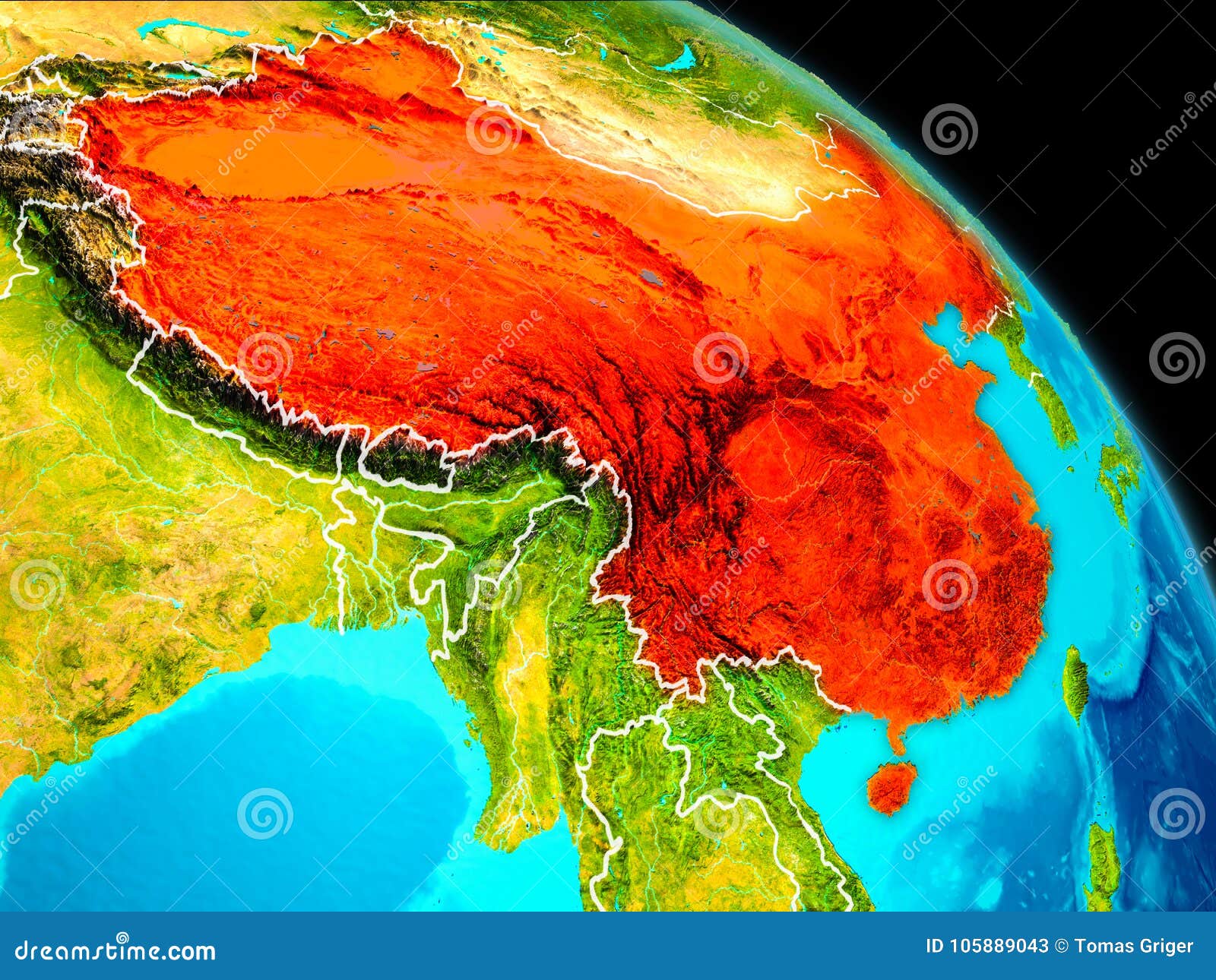 China on Earth stock illustration. Illustration of space - 105889043