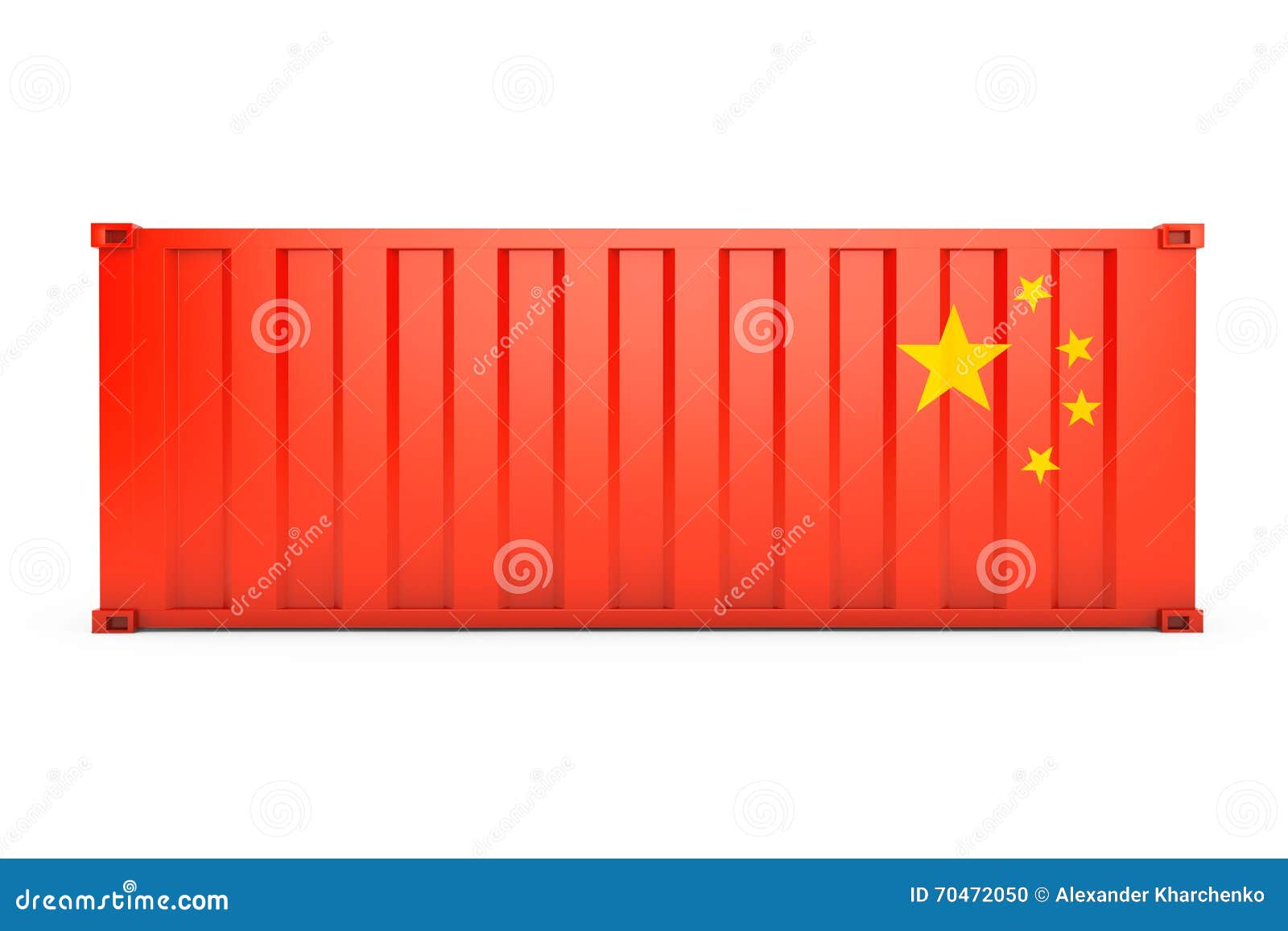 China Export Concept. Shipping Container with China Flag. 3d Rendering ...