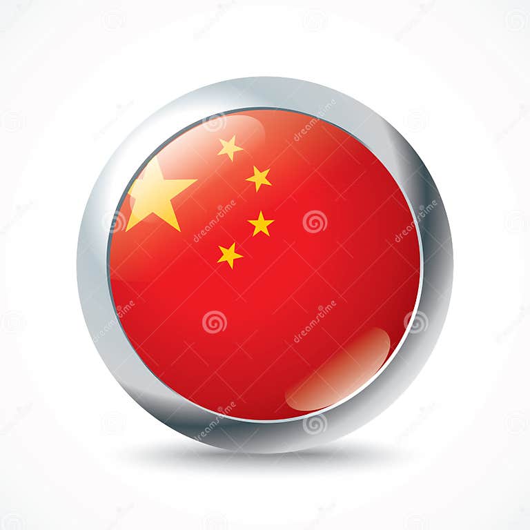 China flag button stock vector. Illustration of icon - 125165116