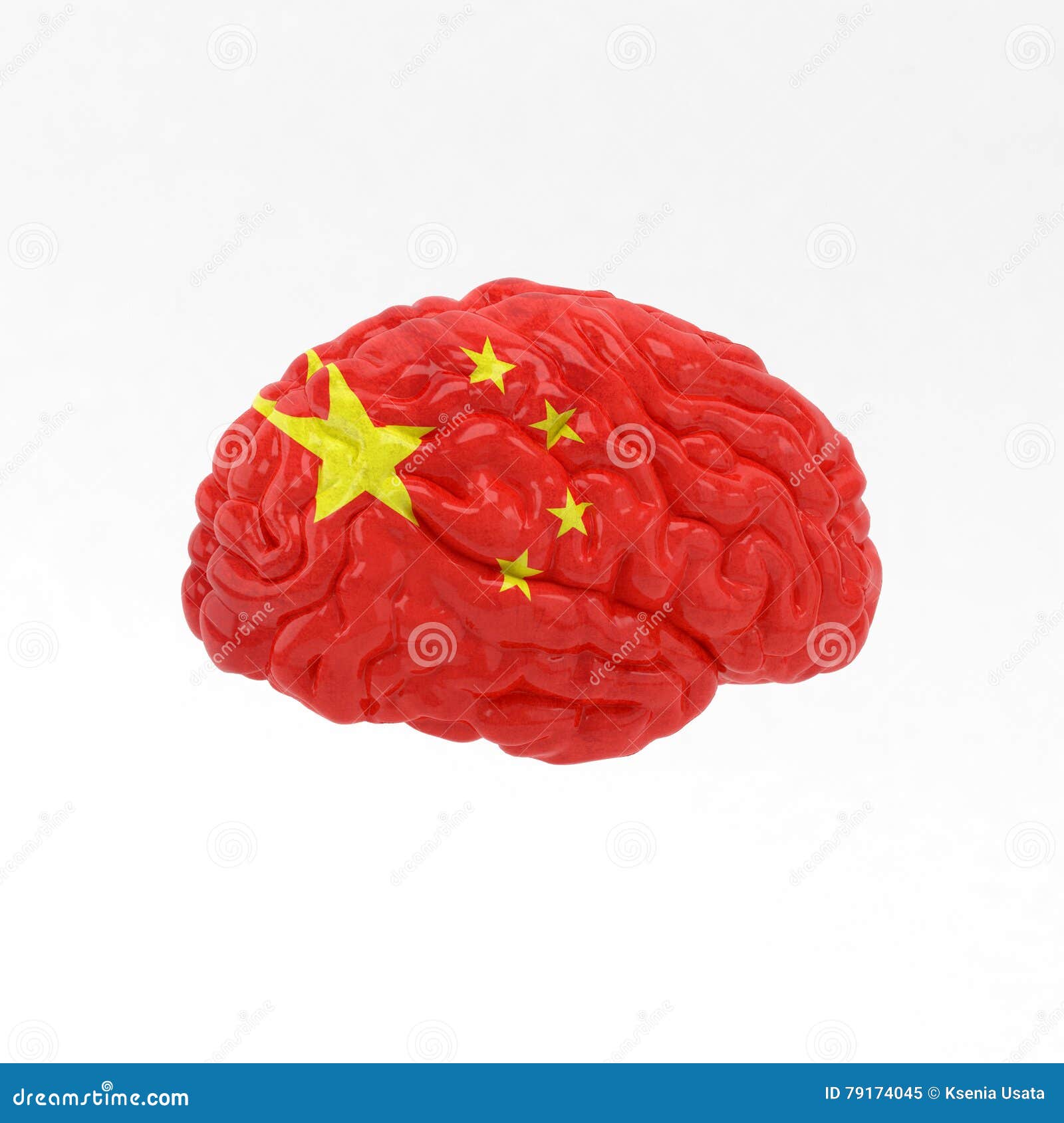 China. Flag on Human brain stock illustration. Illustration of flag ...
