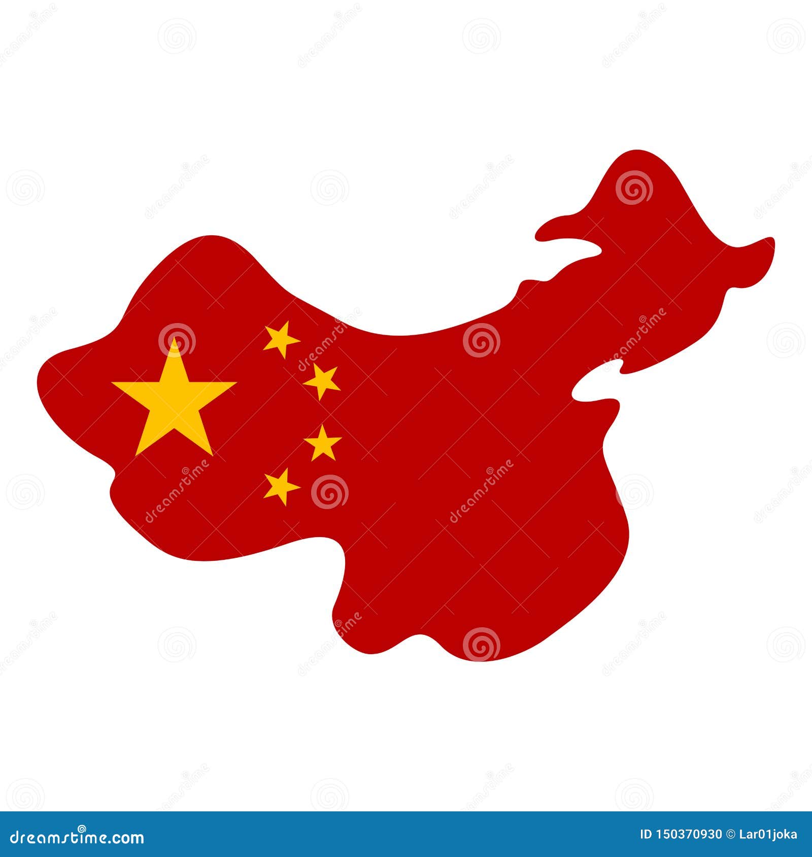 China flag in map shape stock vector. Illustration of icon - 150370930