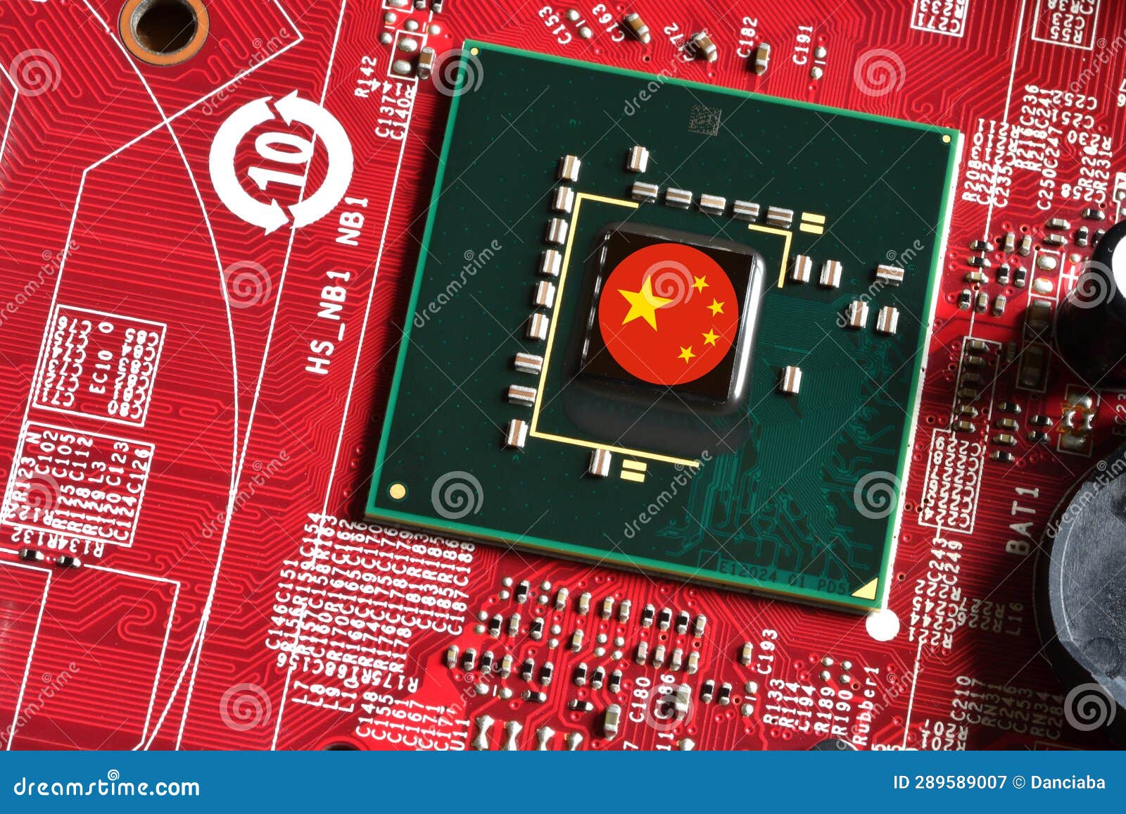 China Flag on a Processor, Central Processing Unit CPU or GPU Microchip ... China Flag on a Processor, Central Processing Unit CPU or GPU Microchip ...
