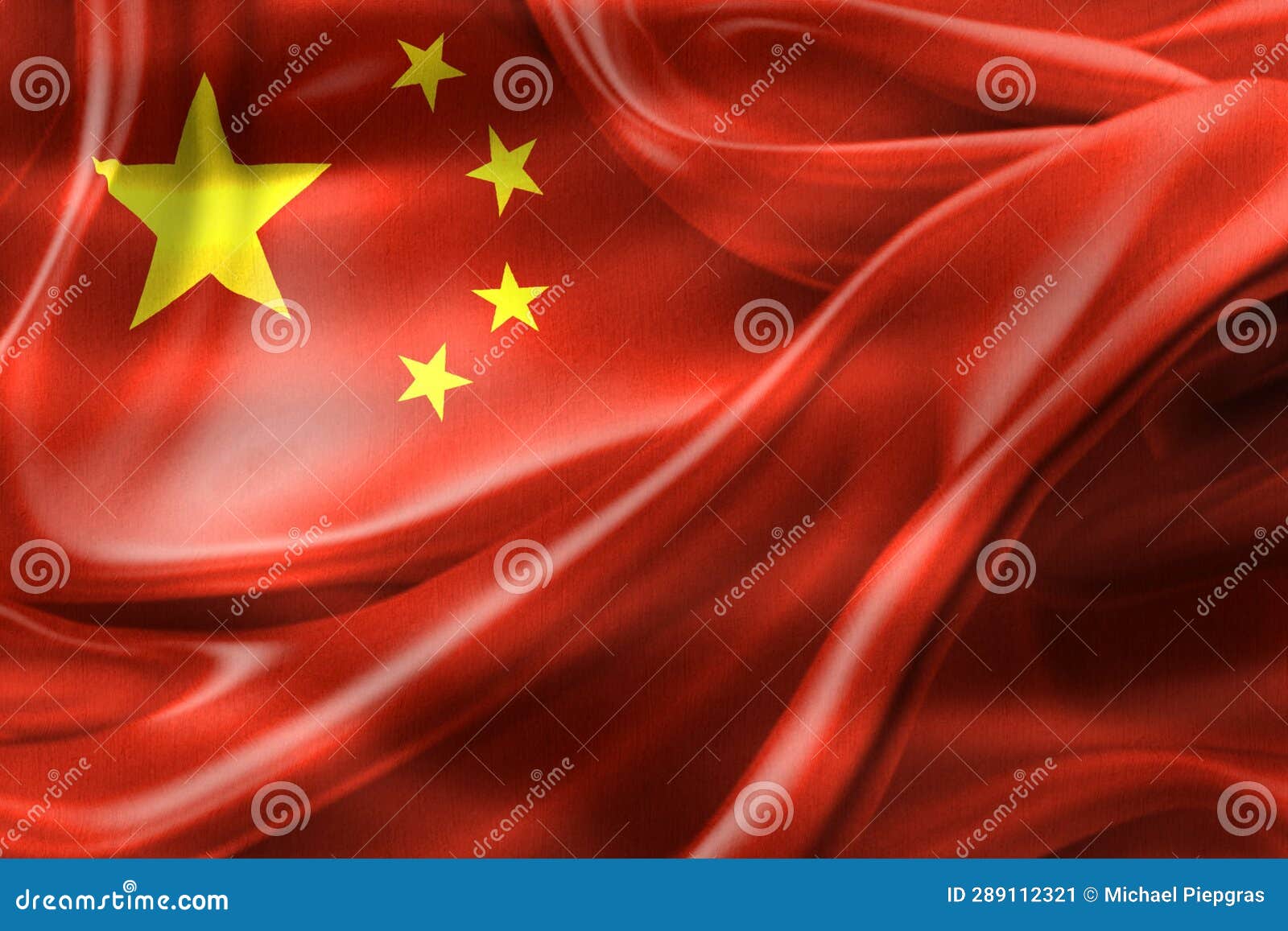China Flag - Realistic Waving Fabric Flag Stock Illustration ...