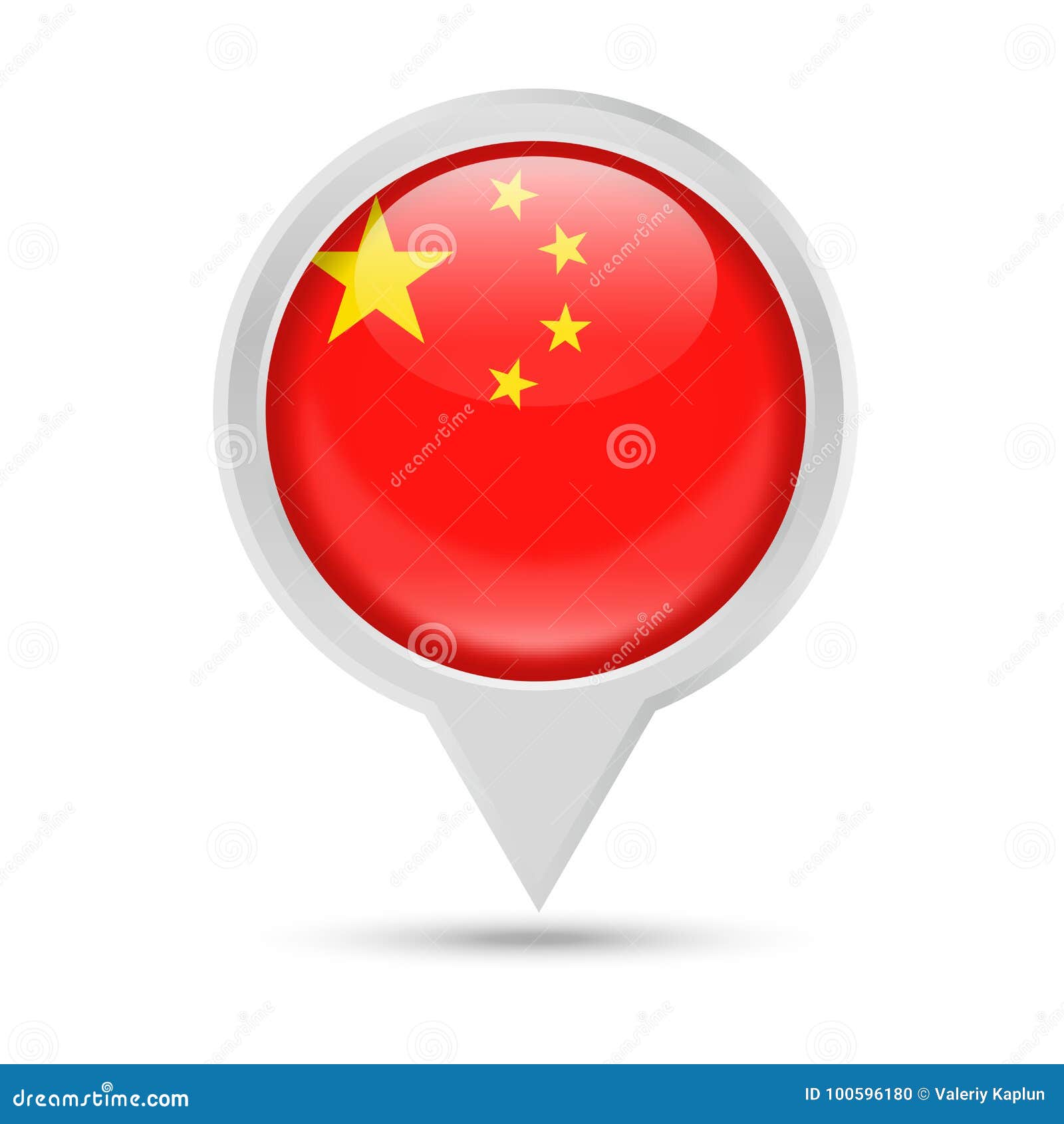 China Flag Round Pin Vector Icon Stock Illustration - Illustration of ...