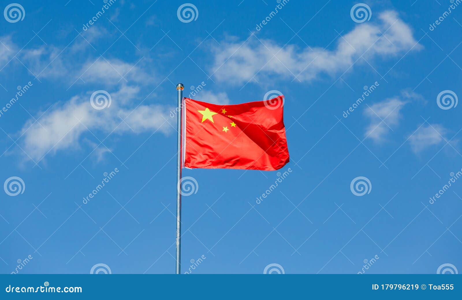 China Flag Waving in the Wind Stock Image - Image of star, real: 179796219