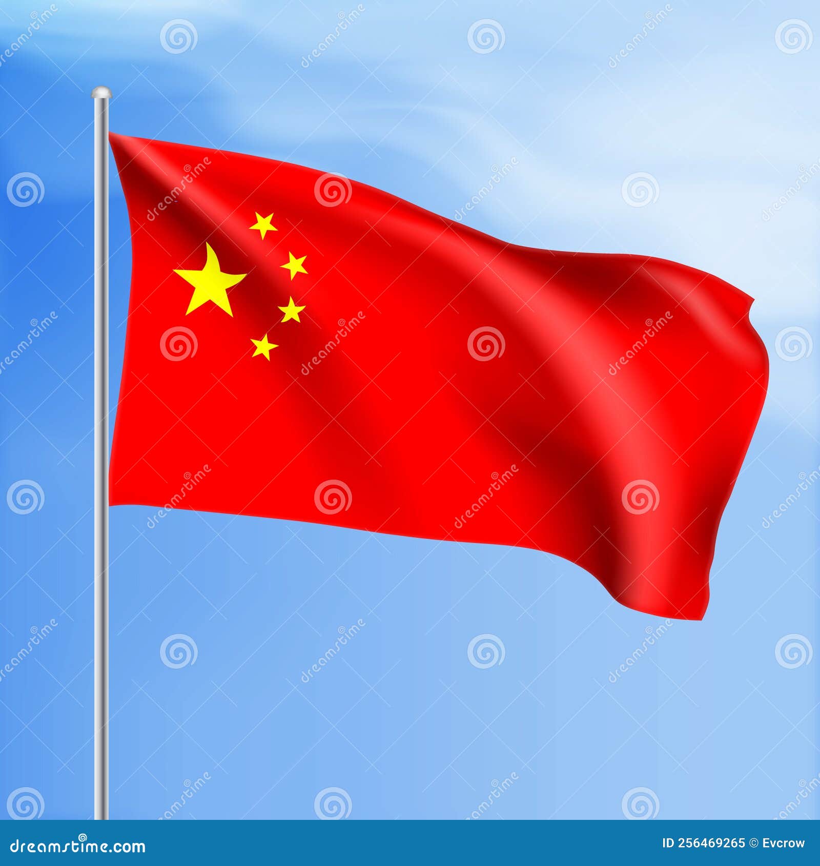 China Flag Waving on the Wind Stock Vector - Illustration of world ...