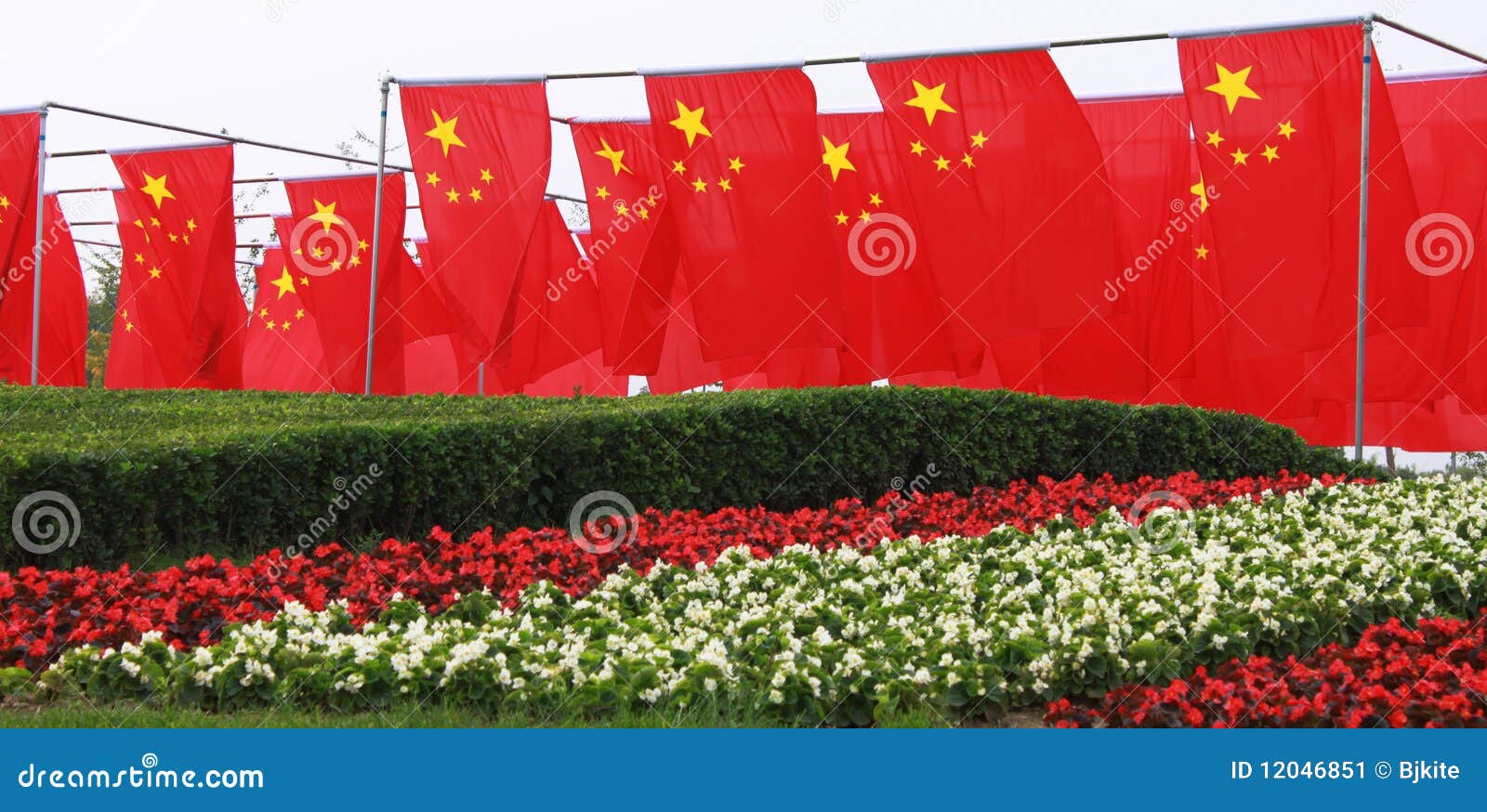 China flags and flowers stock image. Image of yellow - 12046851