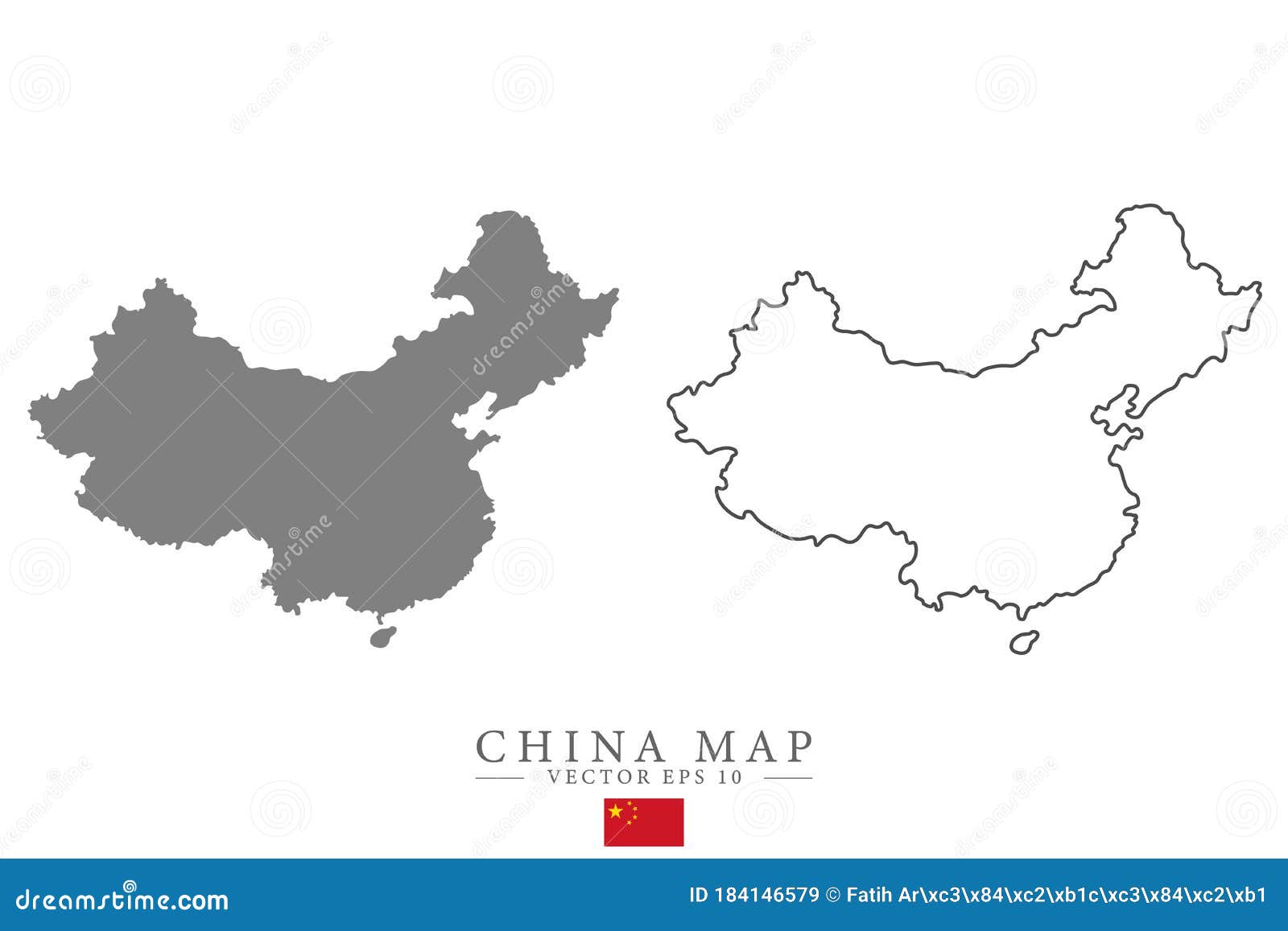 China Flat and Line. Chinese Flag. Vector Isolated Stock Vector ...