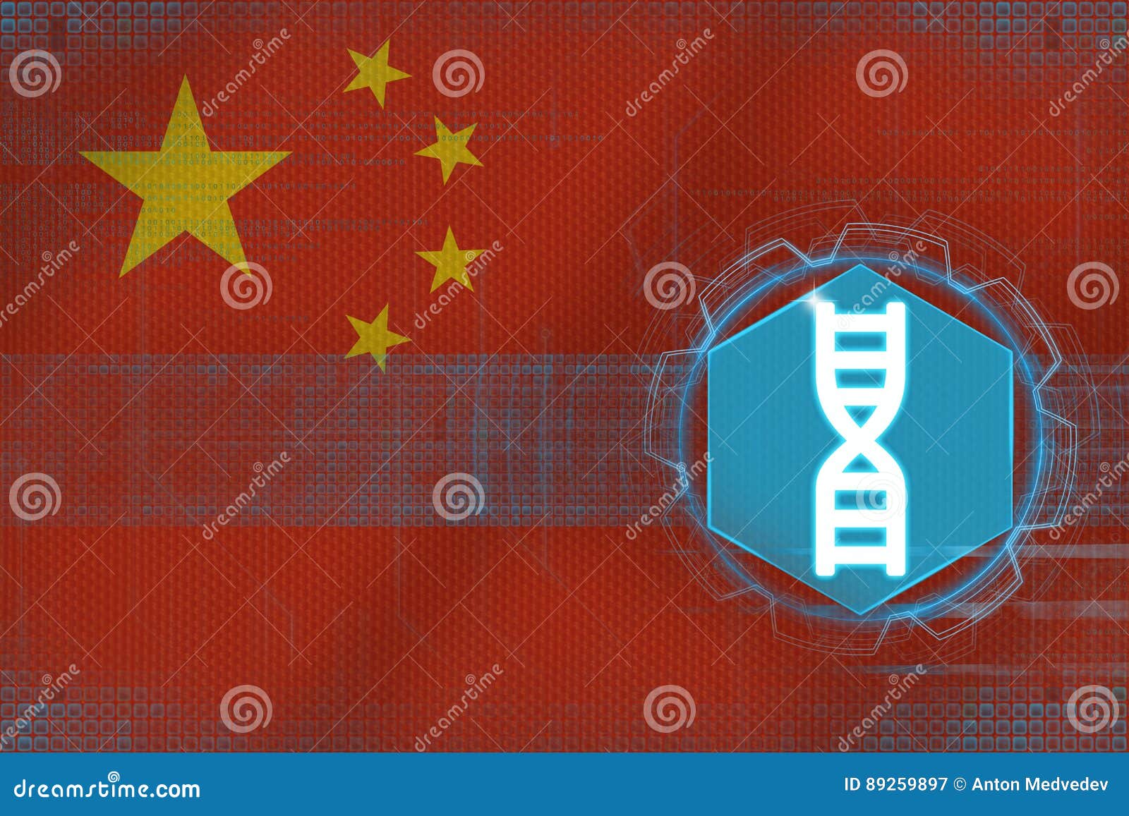 China Gene Engineering. DNA Concept. Stock Illustration - Illustration ...
