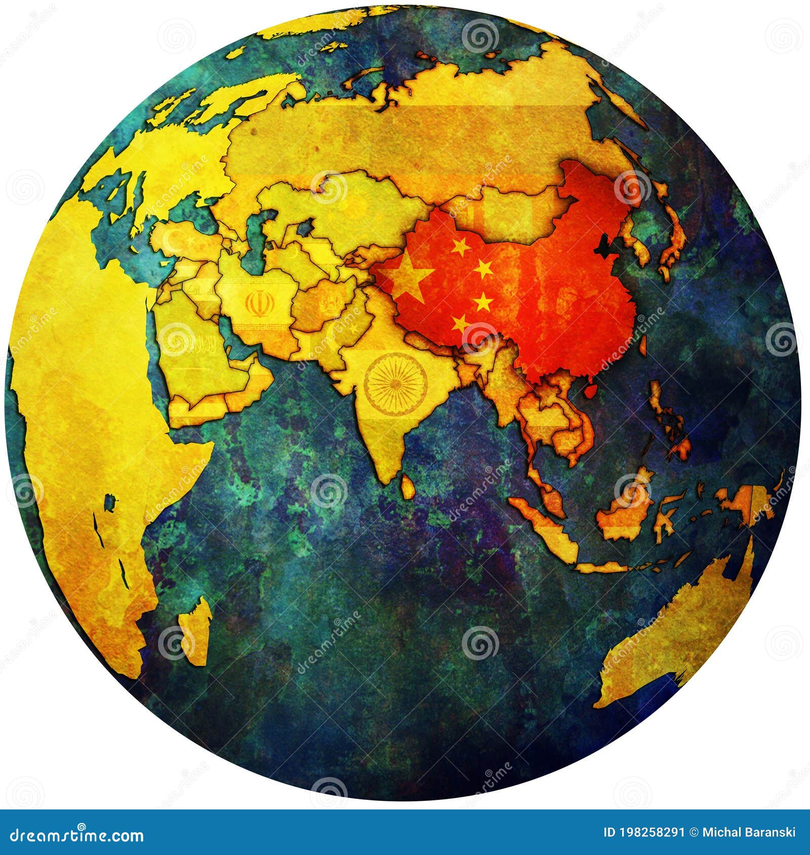 China on globe map stock illustration. Illustration of globe - 198258291