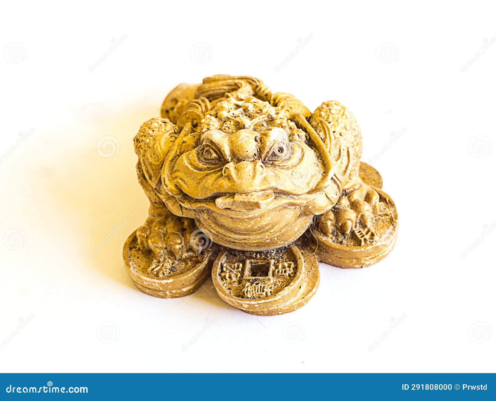 China Golden Frog with Coins Isolated on White Stock Photo - Image of ...
