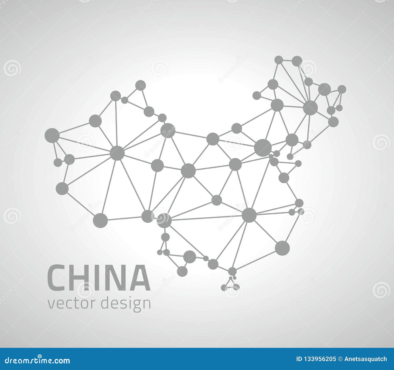 China Dot Outline Vector Triangle Map Stock Vector - Illustration of ...