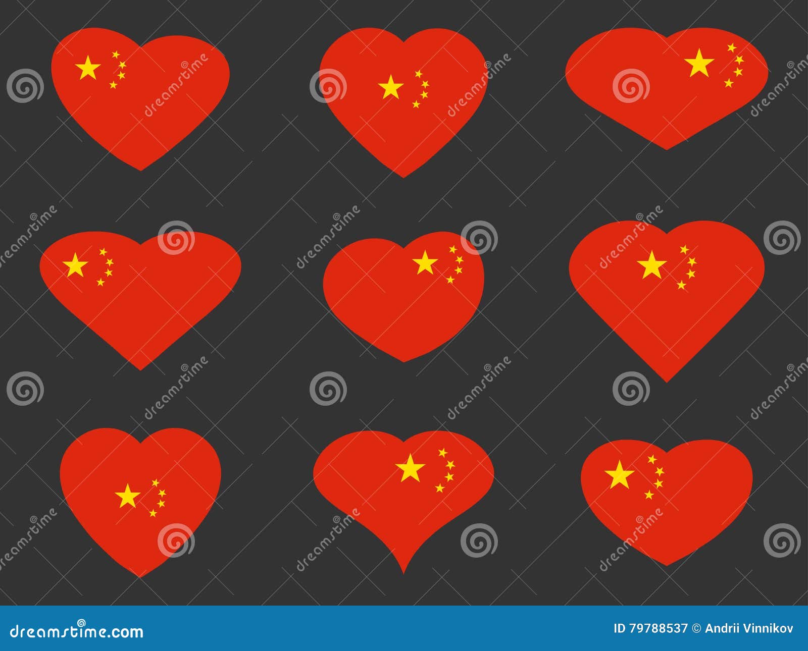 China. Hearts with Chinese Flag Stock Vector - Illustration of glass ...