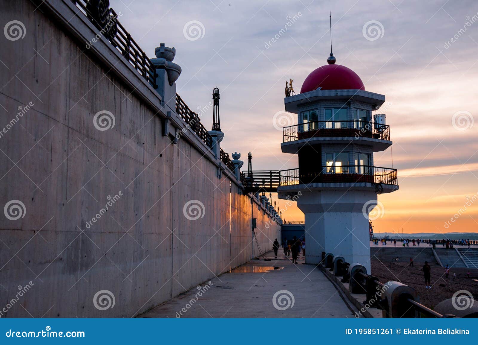 The Lighthouse Building on the Heihe Waterfront in Summer Editorial ...