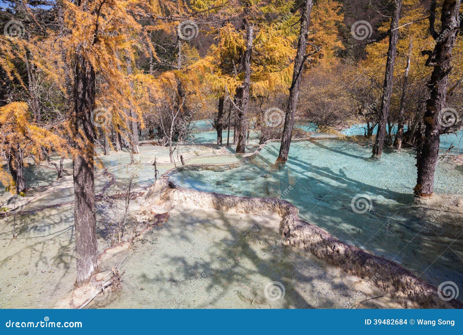 China Huanglong landforms stock photo. Image of colorful - 39482684
