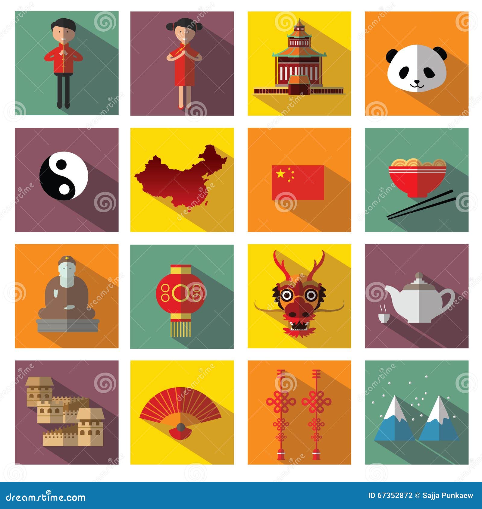 China Icons Set Vector Illustration | CartoonDealer.com #44407630
