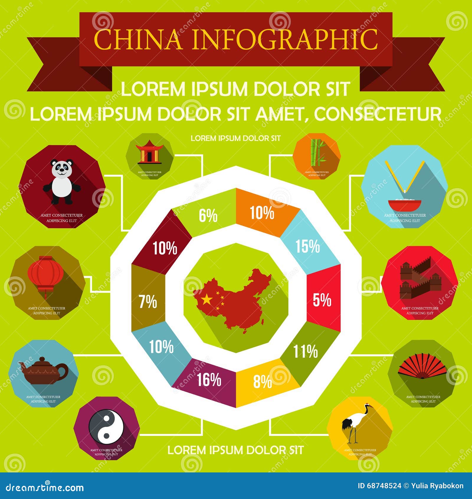 China Infographic Elements, Flat Style Stock Vector - Illustration of ...